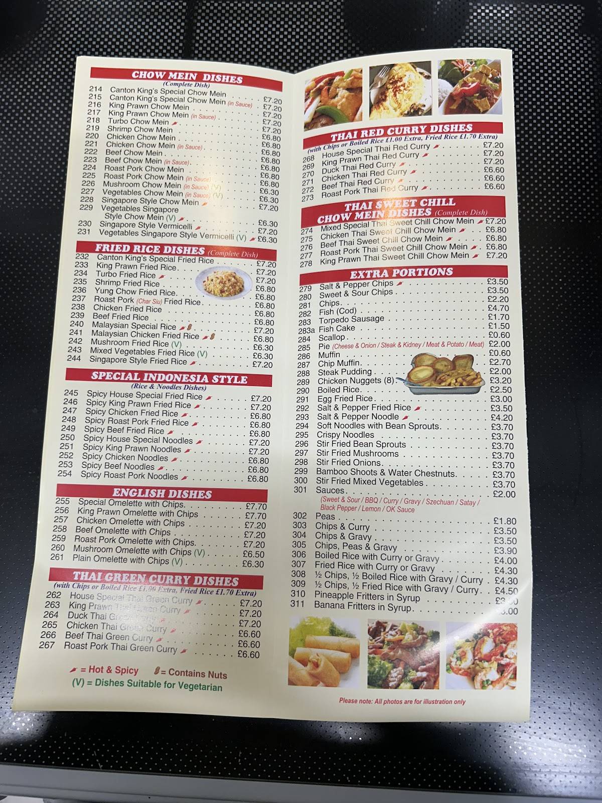 Carta del restaurante Canton King Fish&Chips Chinese Takeaway, Glossop