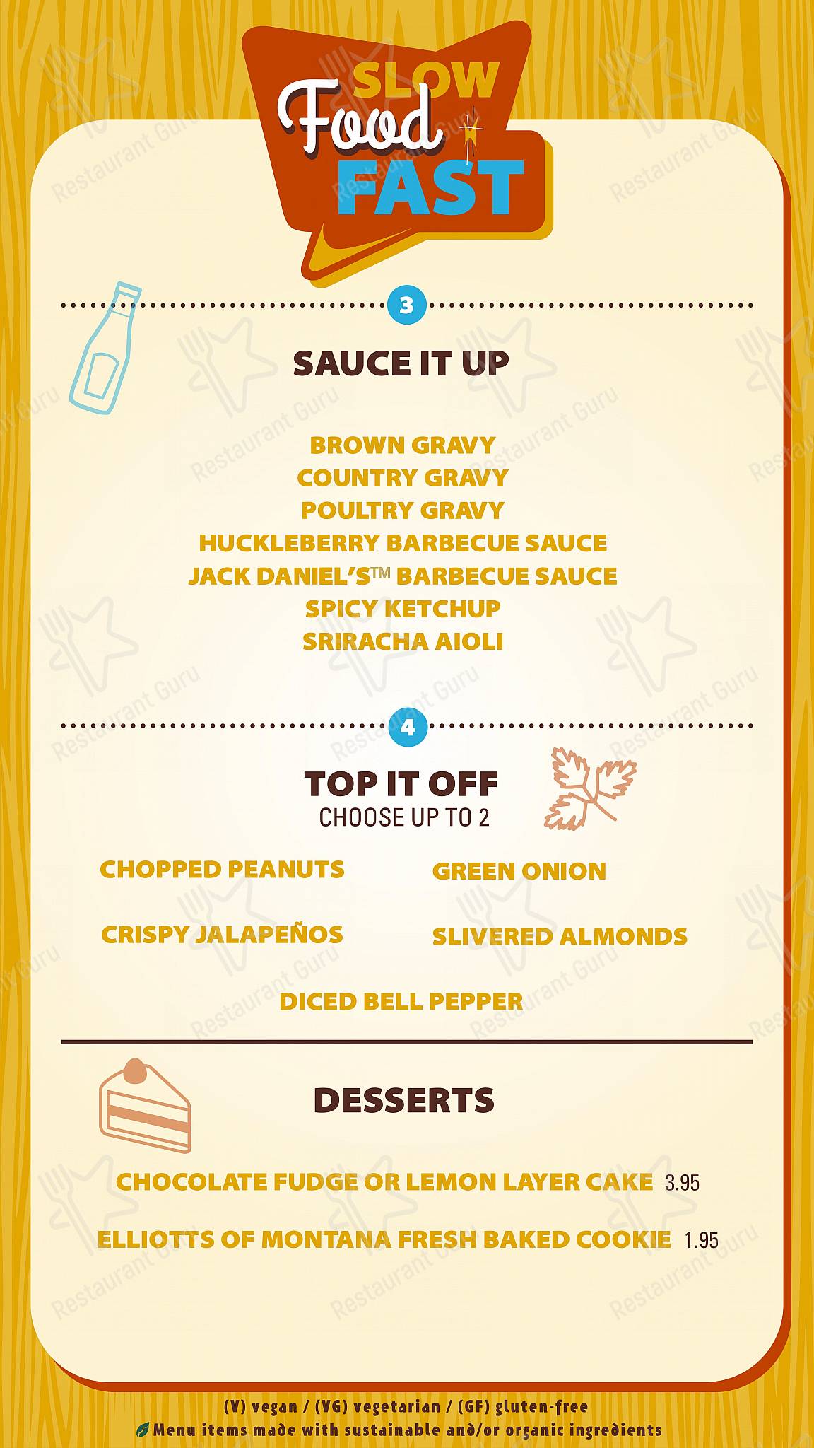 Menu at Canyon Eatery cafeteria, USA, Yellowstone National Park