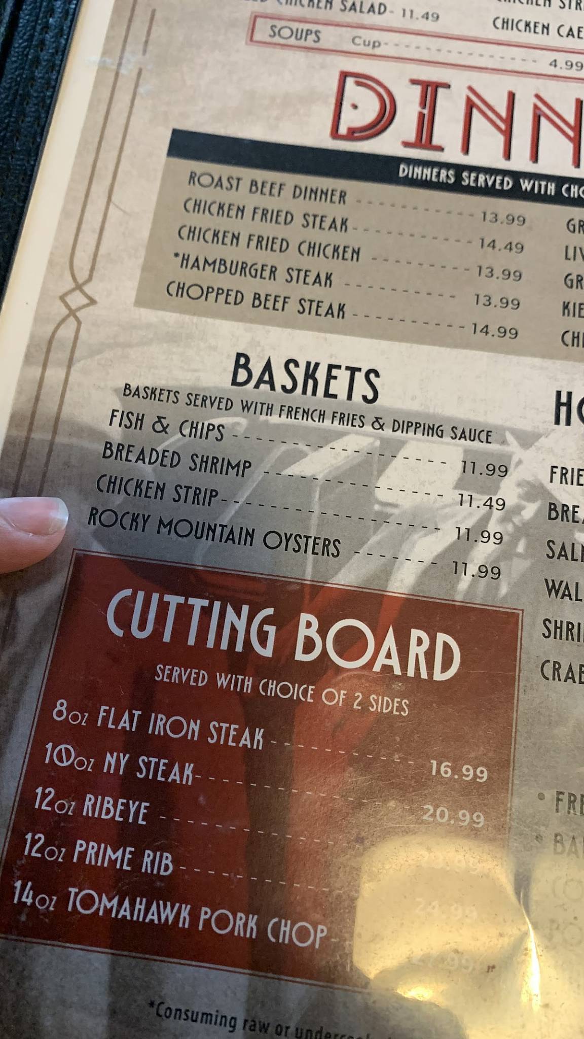 Menu at Capones Bar and Grill, North Platte