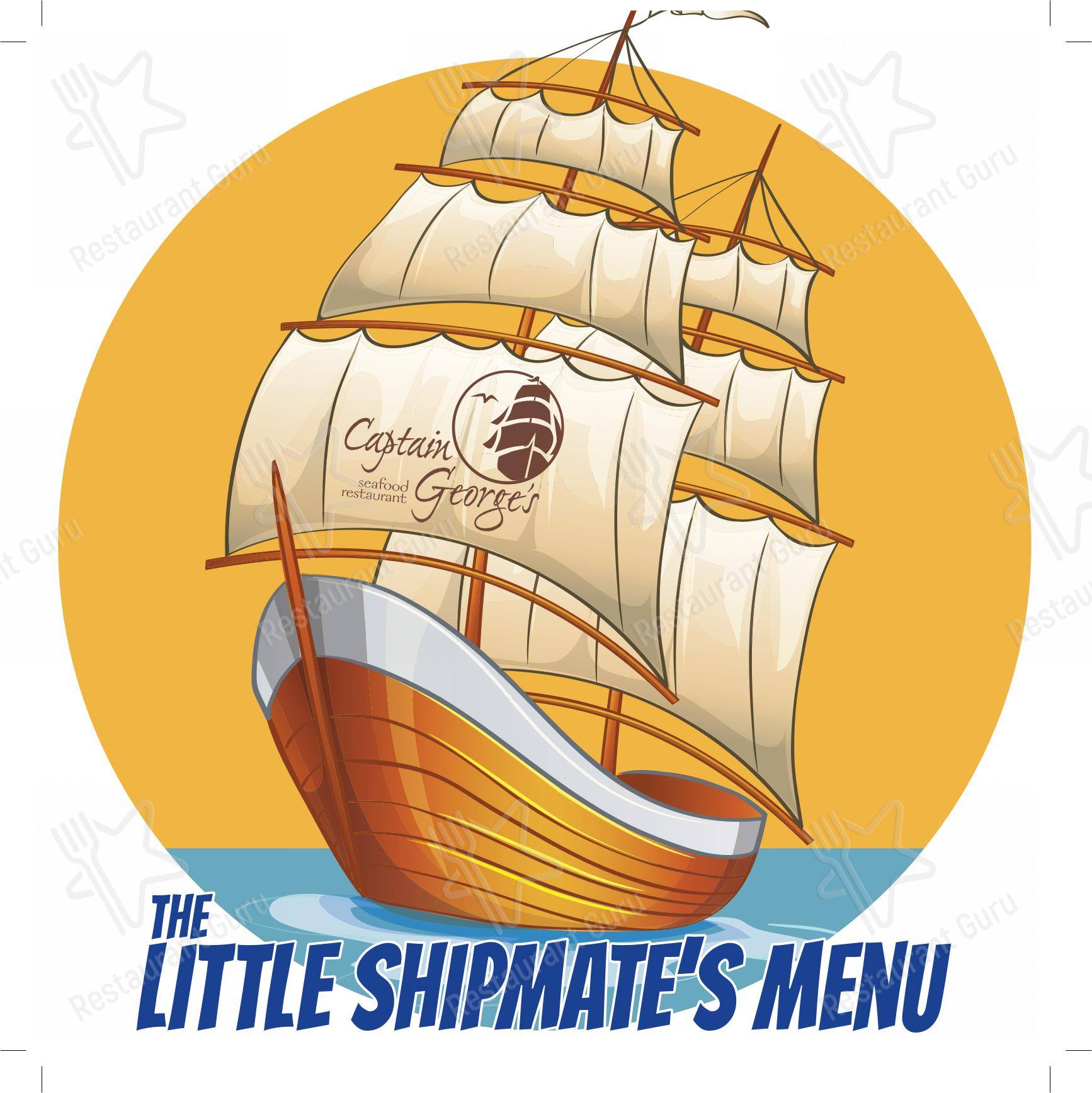 Menu at Captain George's Seafood Restaurant, Myrtle Beach