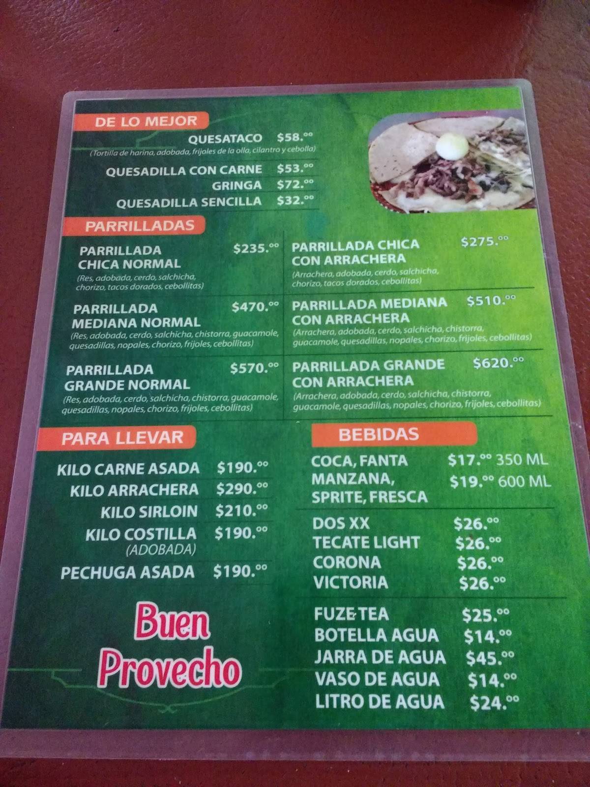Menu at Carnes Asadas Gaitán y Carnitas restaurant, Villa de Álvarez