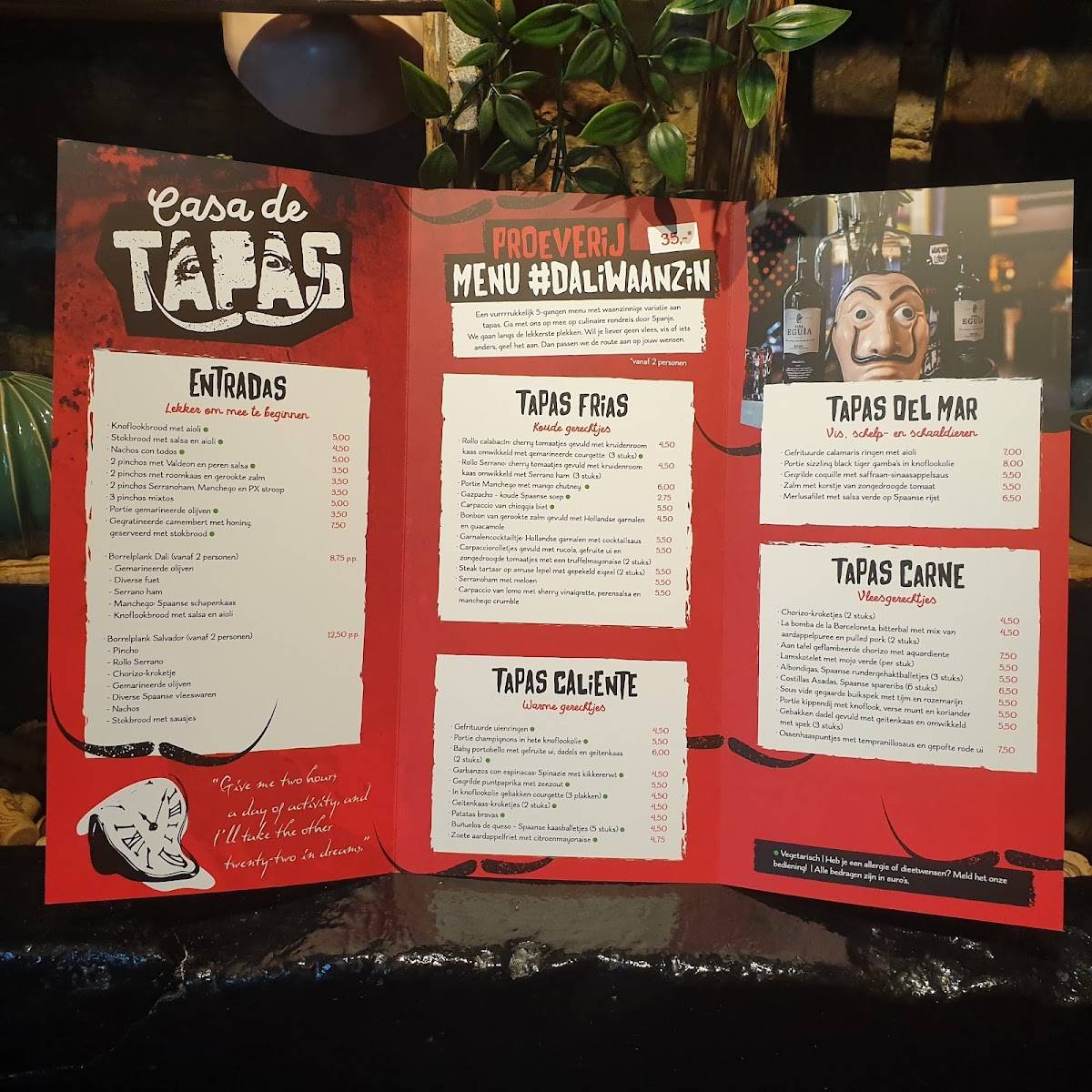 Menu at Casa de Tapas, Delden