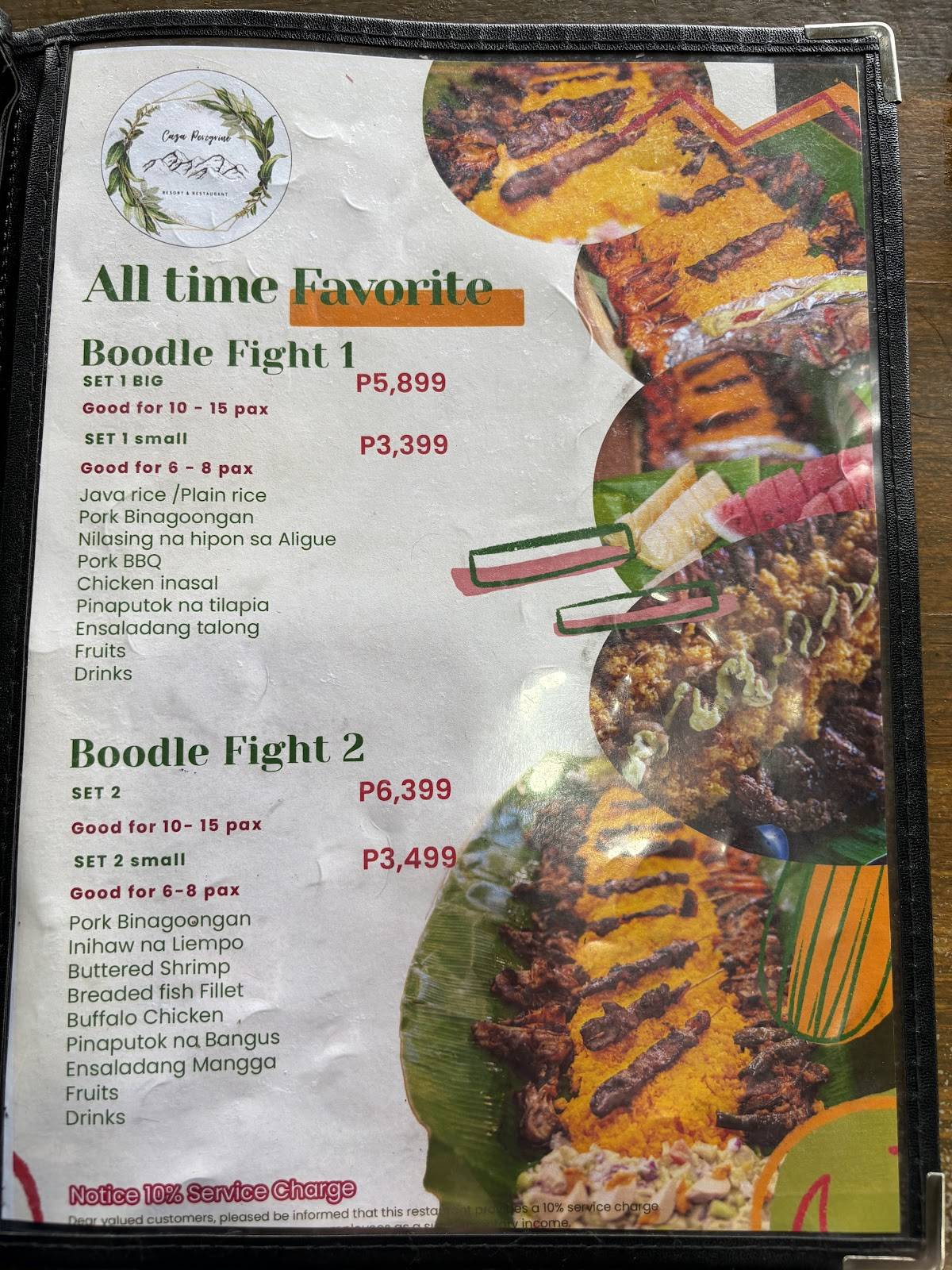 Menu at Caza Peregrine Resort & Restaurant, San Mateo