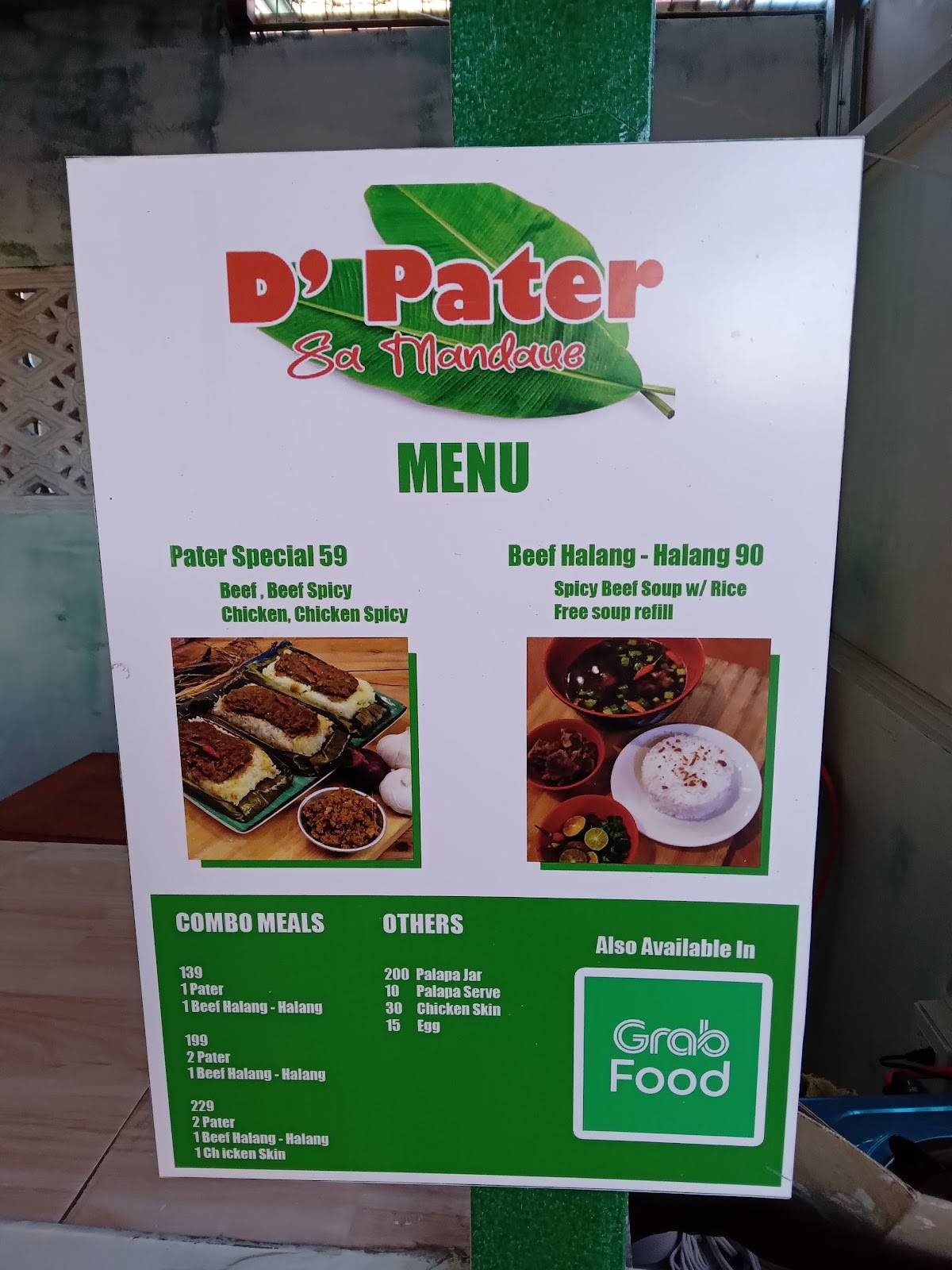 Carta del restaurante Cebuana Silogan, Mandaue