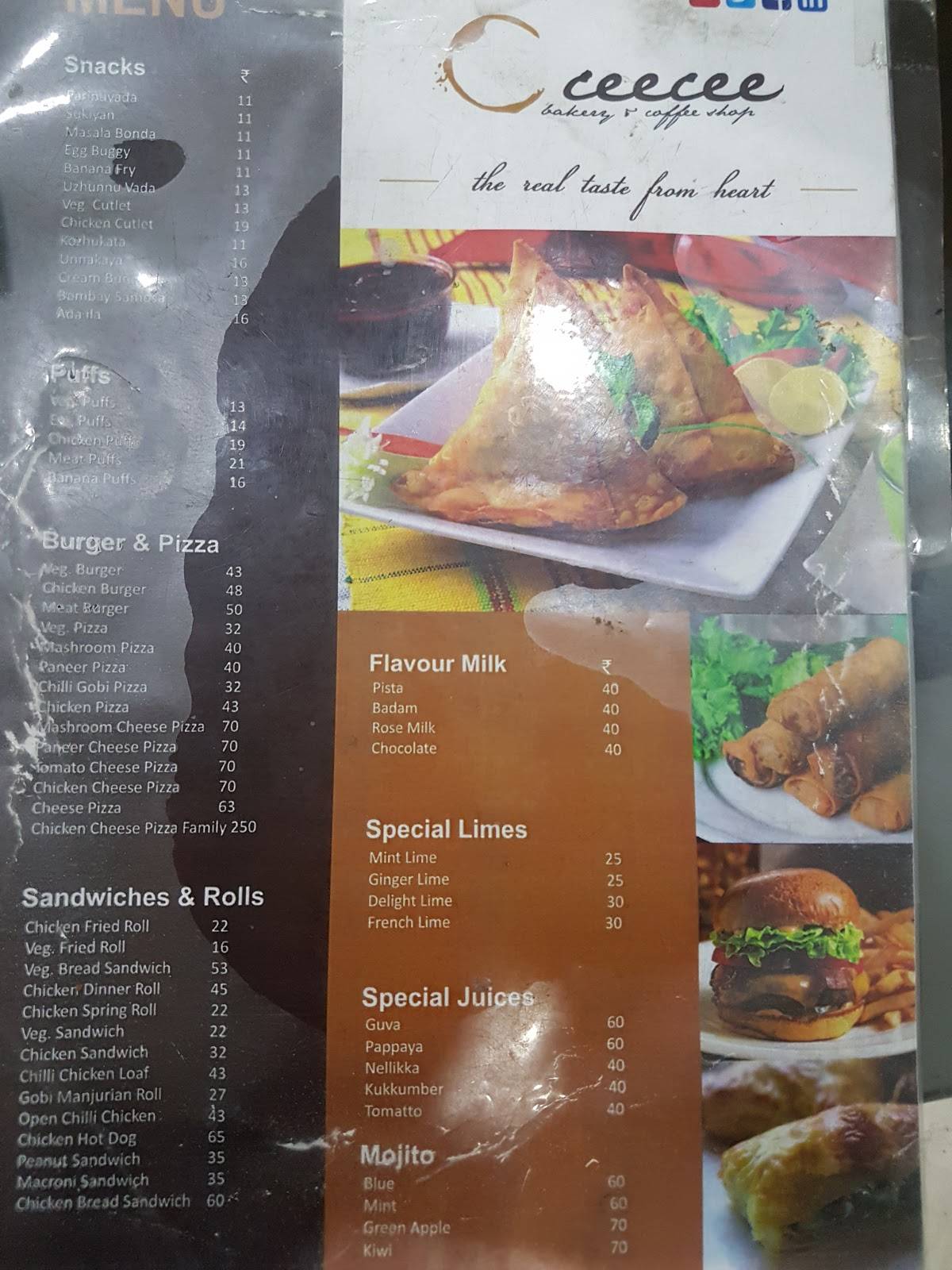 Menu at Cee Cee Bakery, Kalady, 5C8Q+8HW