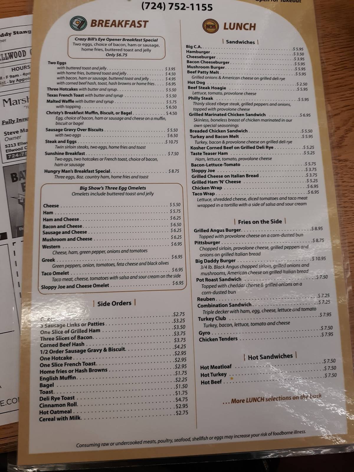 Menu at Christy's Restaurant, Ellwood City, PA-65