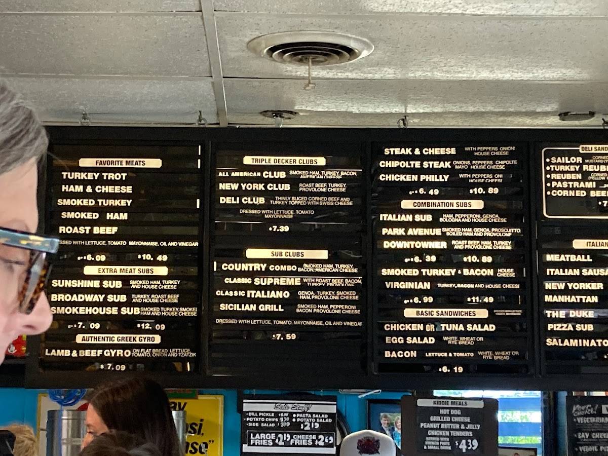 Menu at Classics Sandwiches & Subs fast food, Richmond