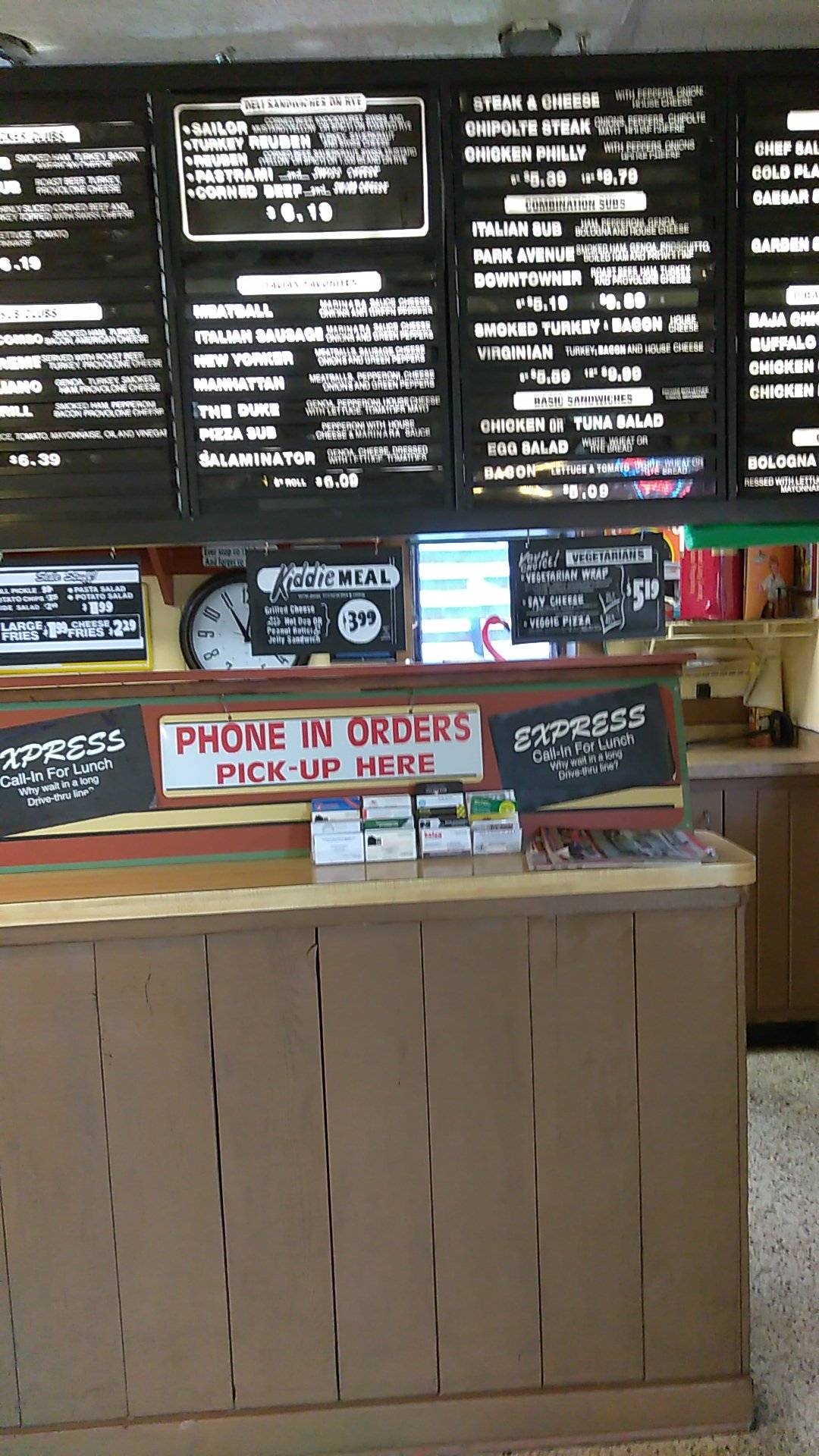 Menu at Classics Sandwiches & Subs fast food, Richmond