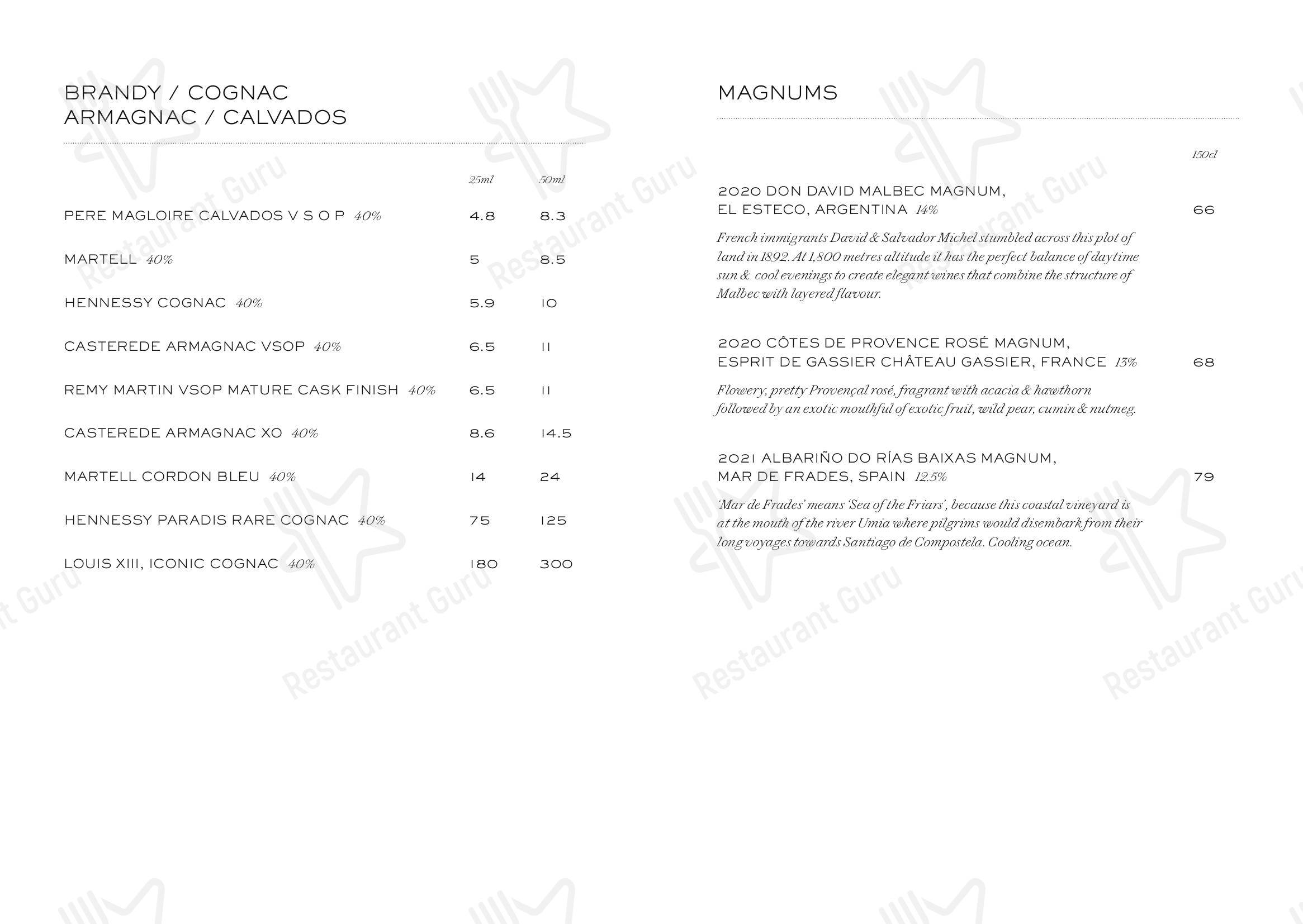 Menu at Cleaver & Wake restaurant, Nottingham