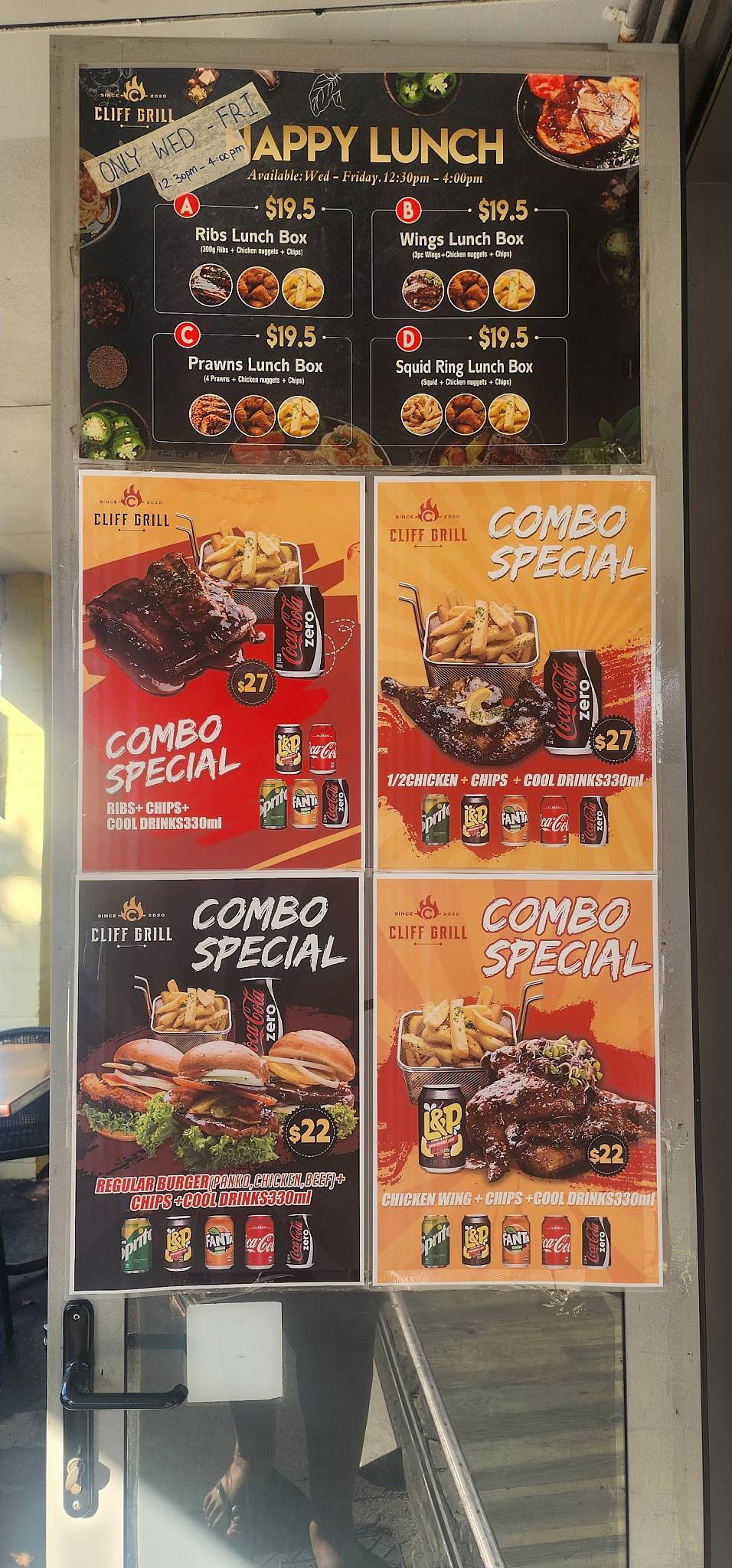 Menu at Cliff Grill restaurant, Auckland