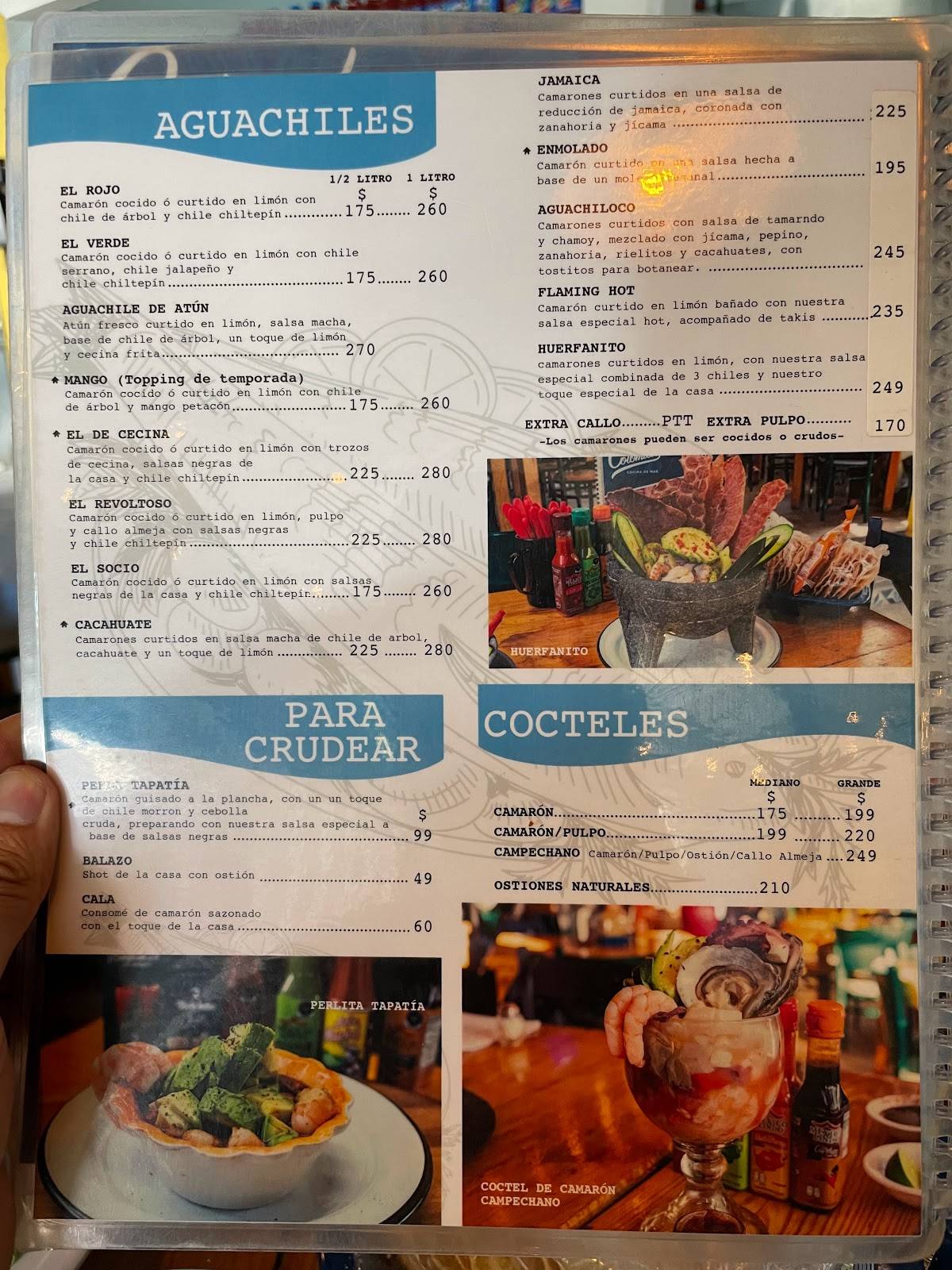 Carta del restaurante Colomitos Cocina del Mar, Guadalajara