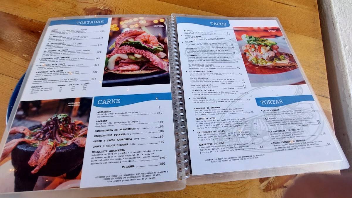 Carta del restaurante Colomitos Cocina del Mar, Guadalajara