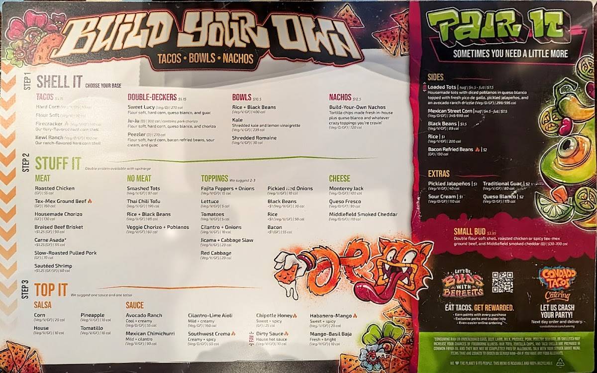 Menu at Condado Tacos restaurant, Grand Rapids, 449 Bridge St NW