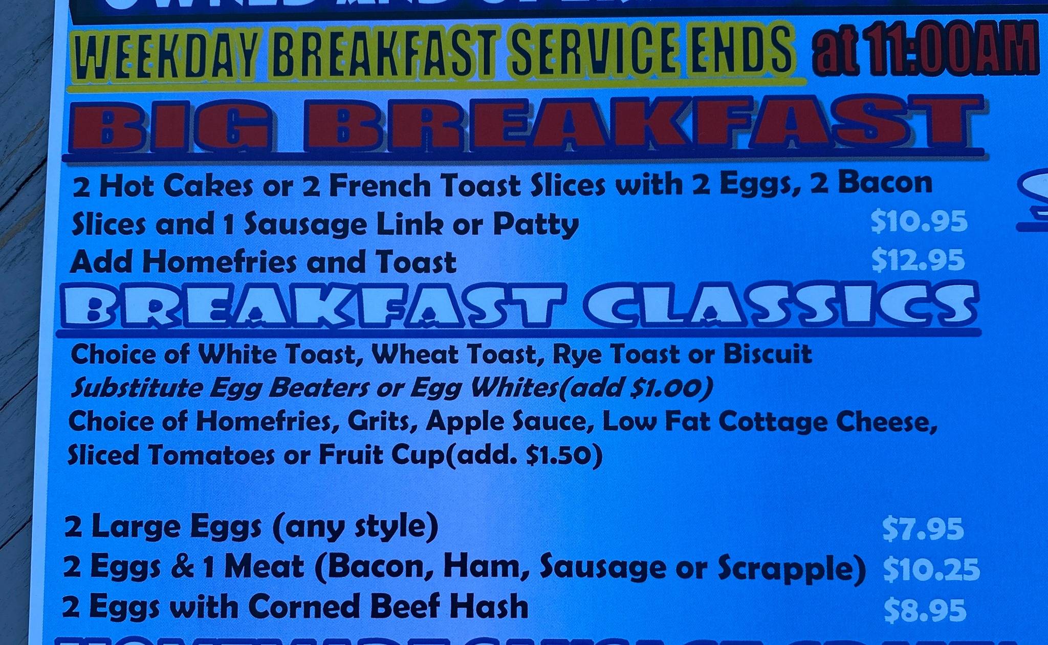 Menu at Cookie's Kitchen restaurant, Pasadena