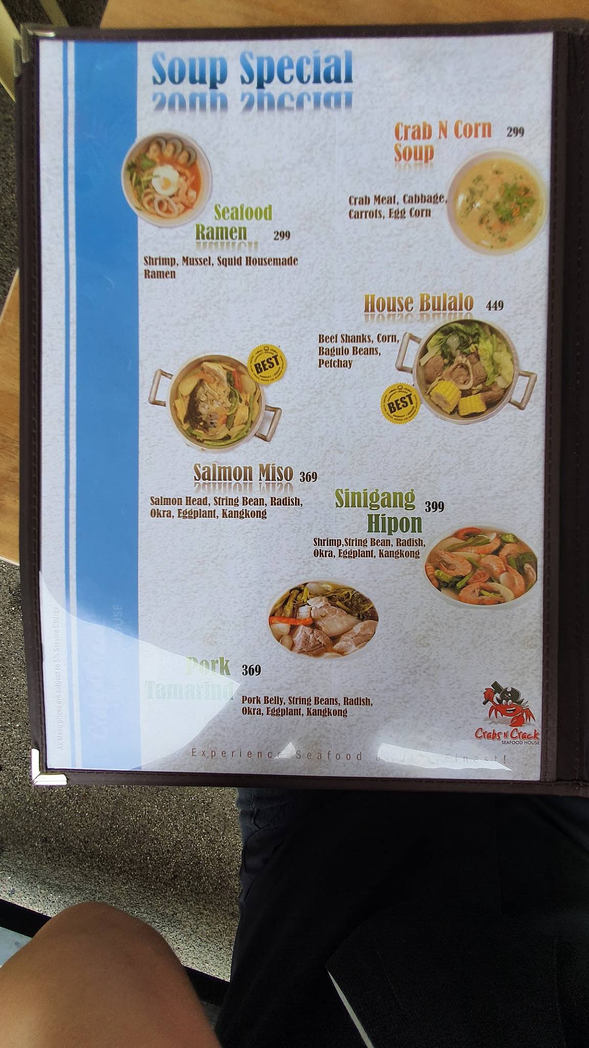 Menu at Crabs N Crack restaurant, Angeles