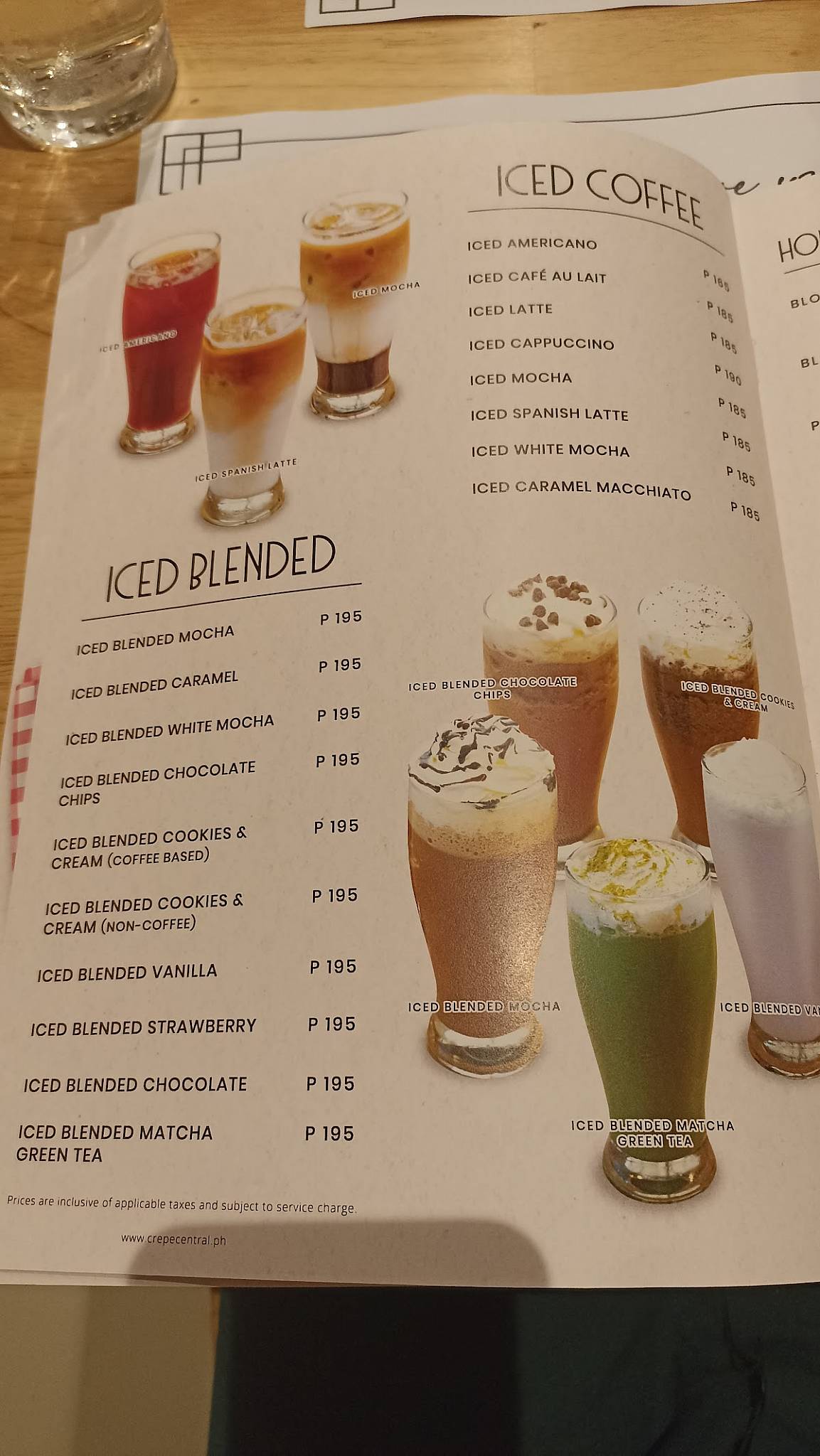 Menu at Crêpe Central restaurant, Quezon City