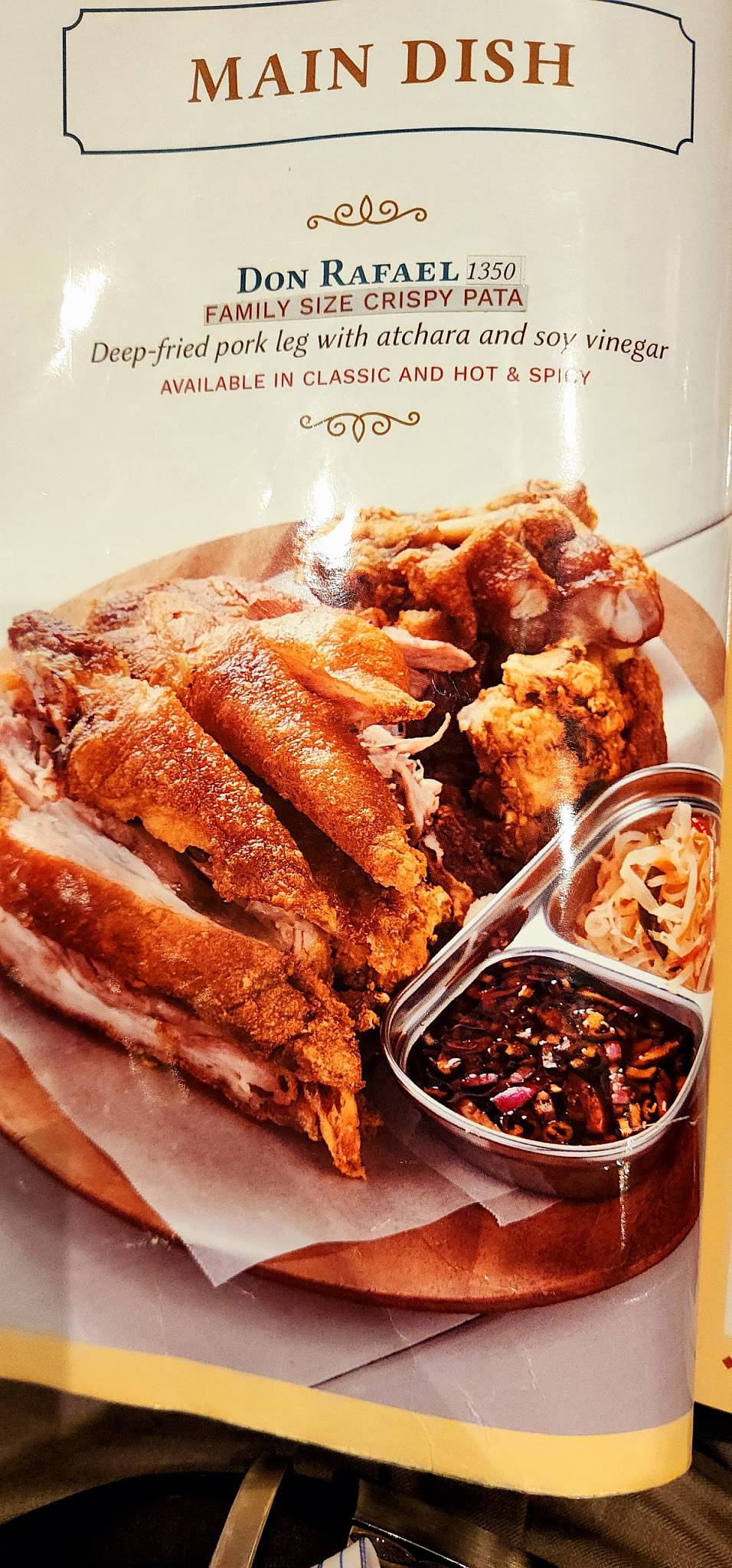 Menu at Crisostomo (former Elias BGC) restaurant, Taguig, H22X+JMM