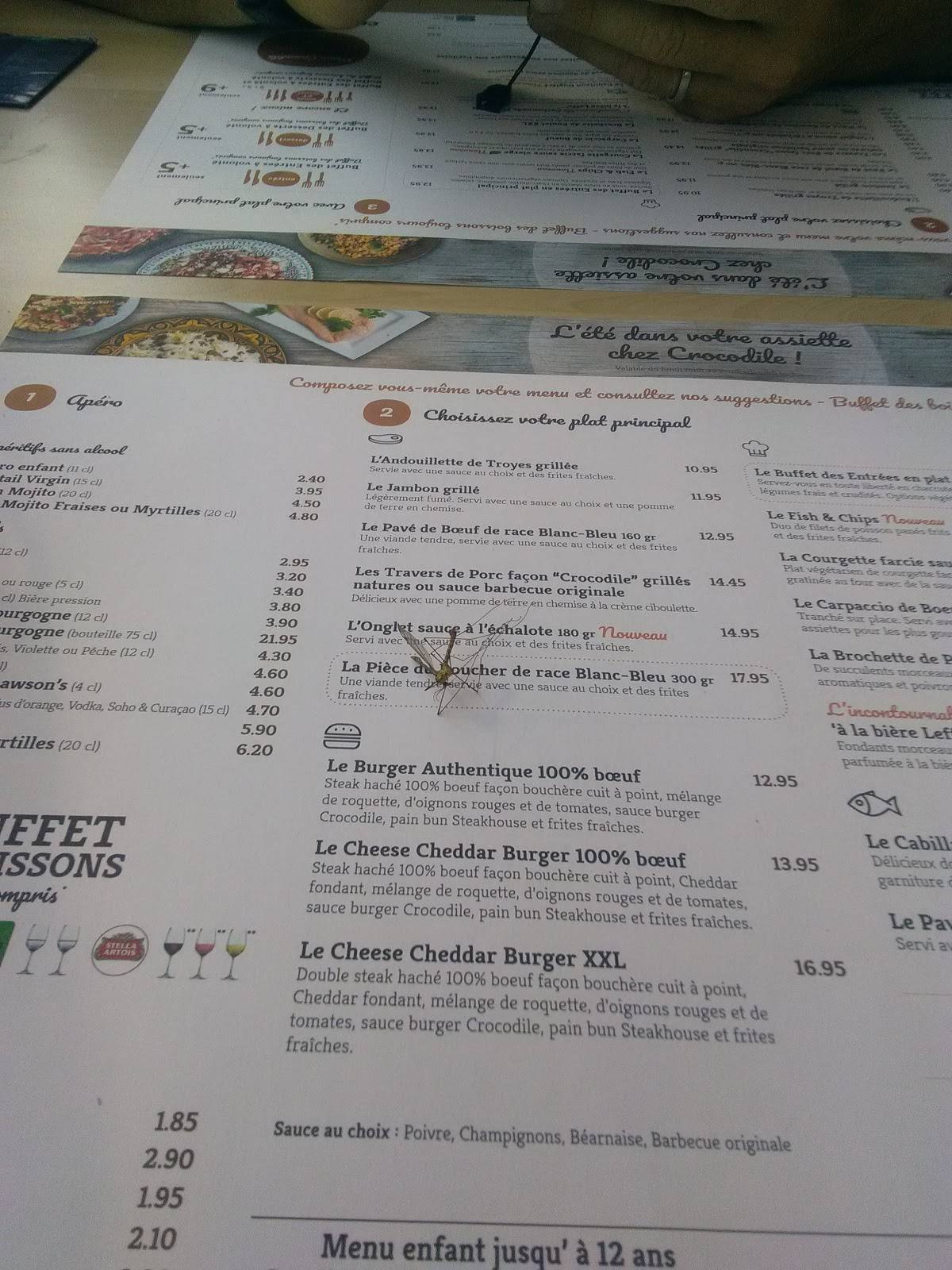 Menu au Restaurant Crocodile, Saint-Quentin