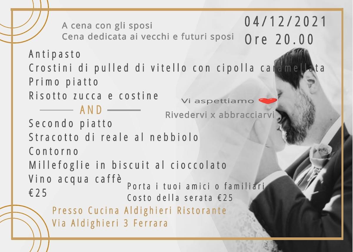 Menu da Cucina Aldighieri ristorante, Ferrara