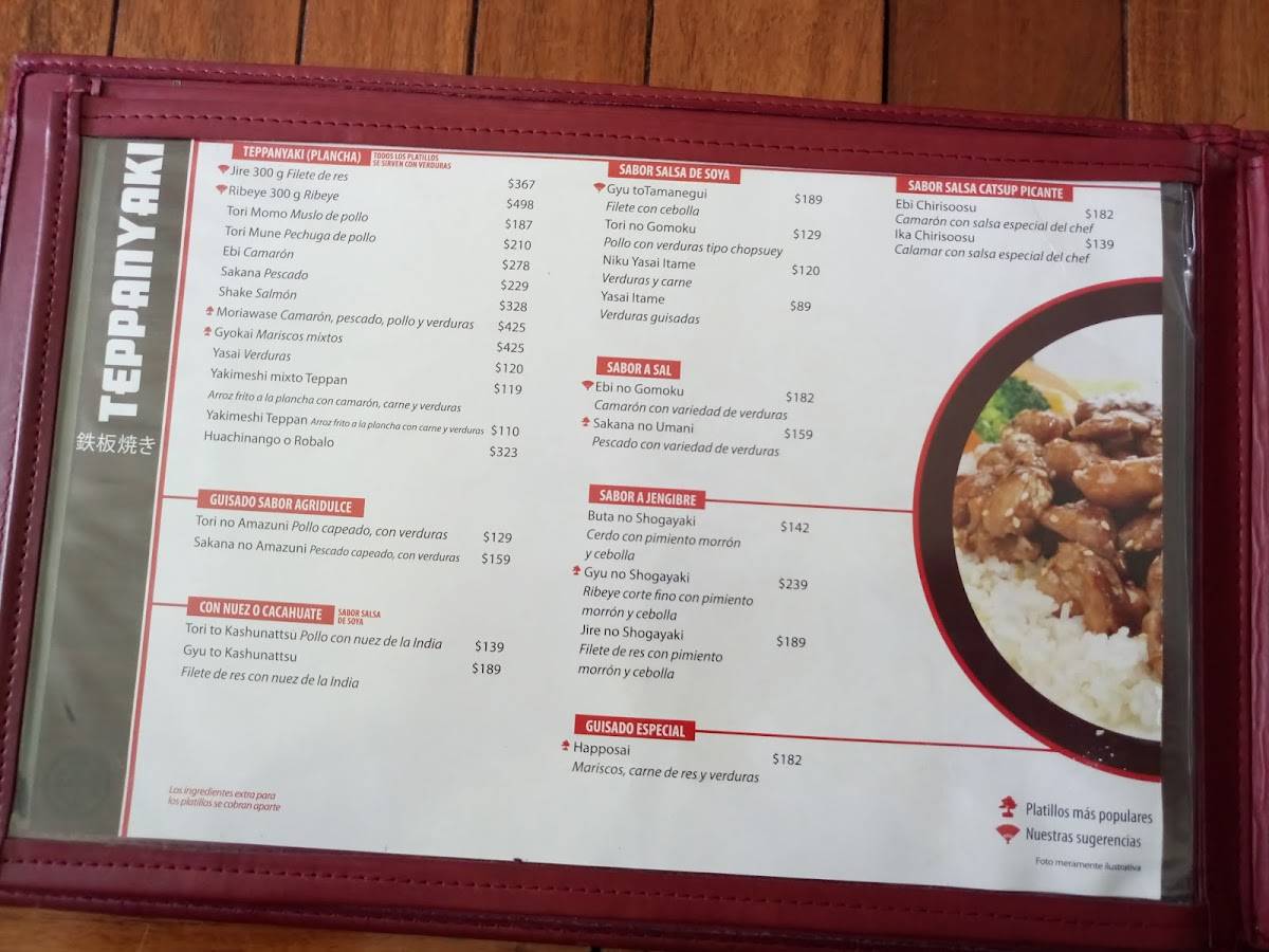 Carta del restaurante Daikoku, Ciudad del México, Londres 348