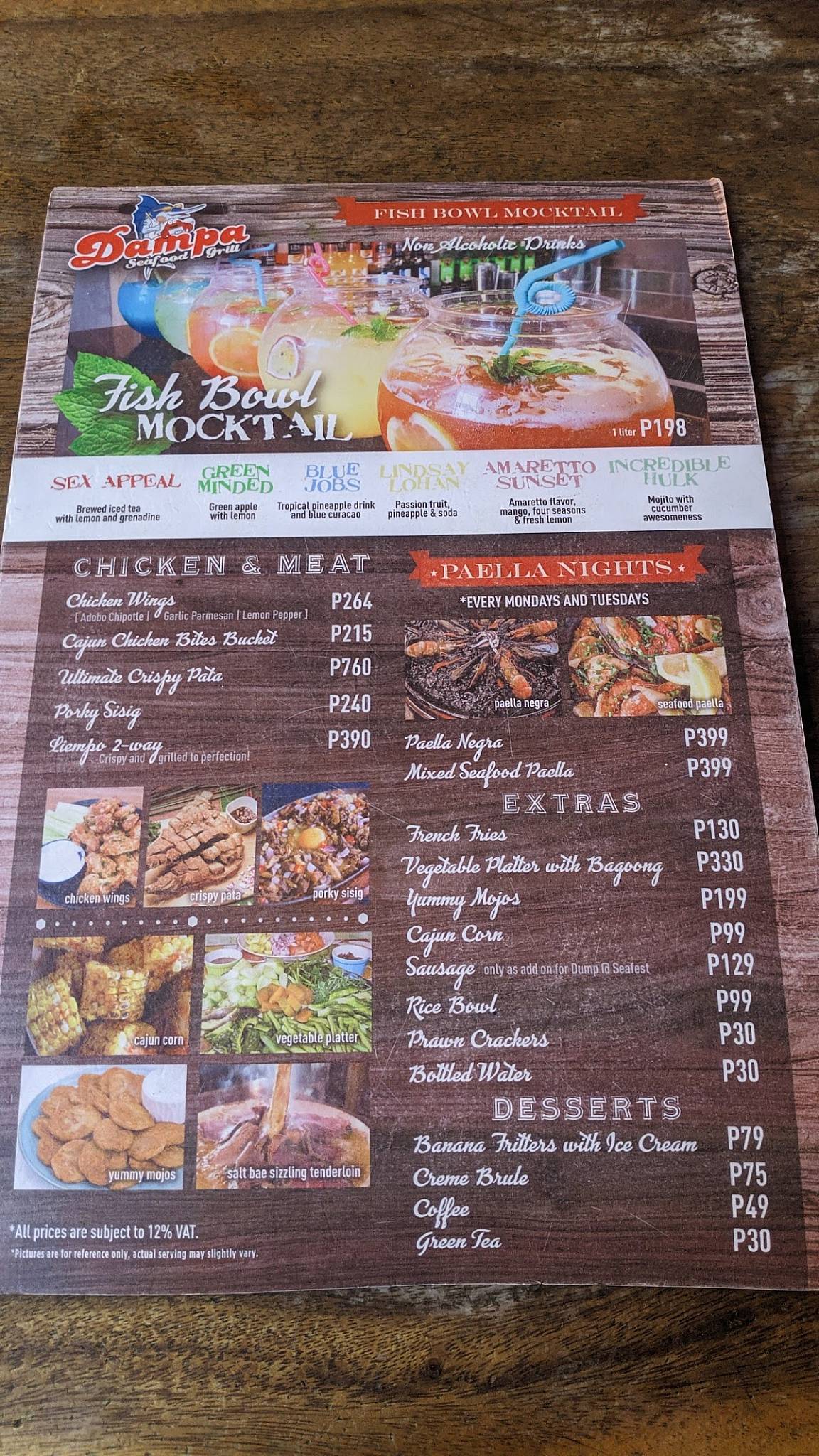 Menu at Dampa Seafood Grill - Tomas Morato restaurant, Quezon City