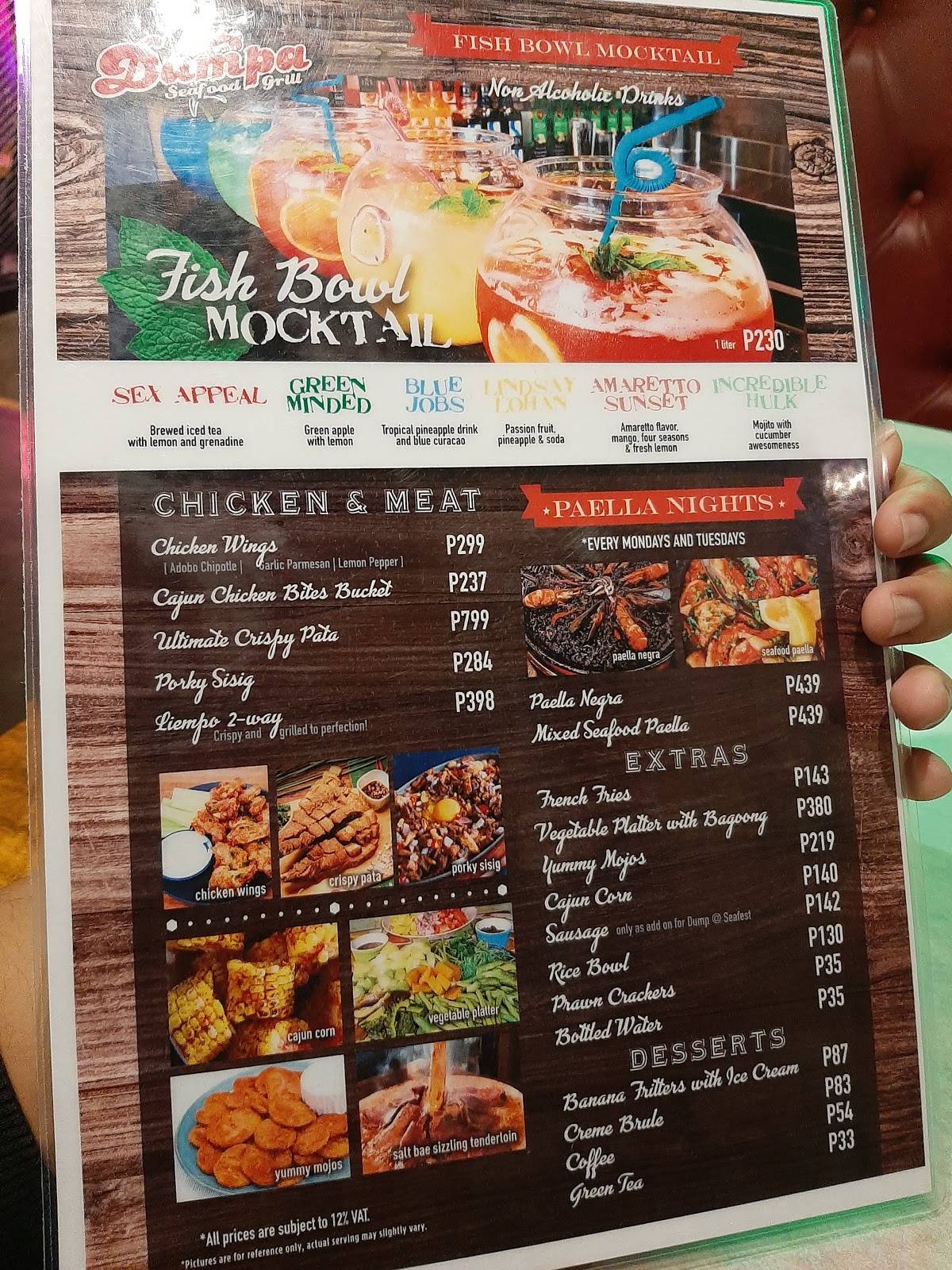 Menu at Dampa Seafood Grill - Tomas Morato restaurant, Quezon City
