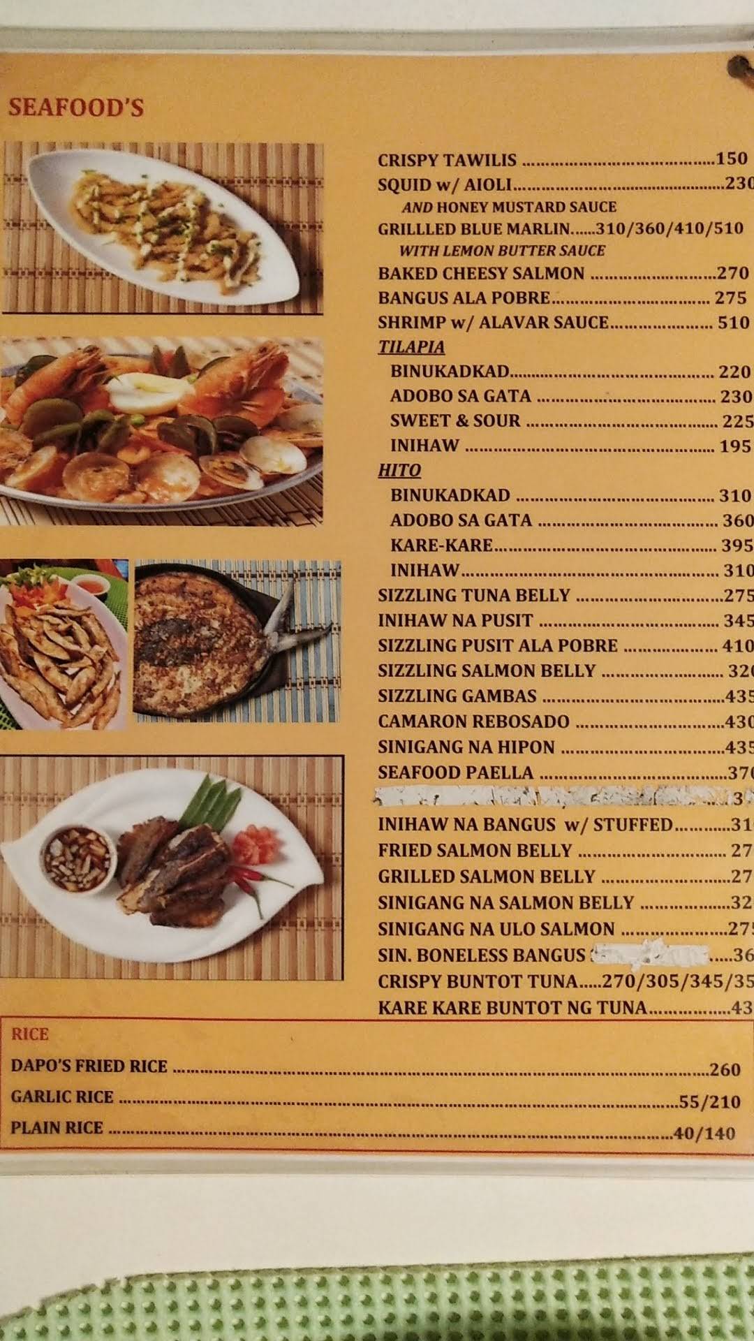 Menu at Dapo at Tisa Fairview Quezon City restaurant, Quezon City, 59 ...