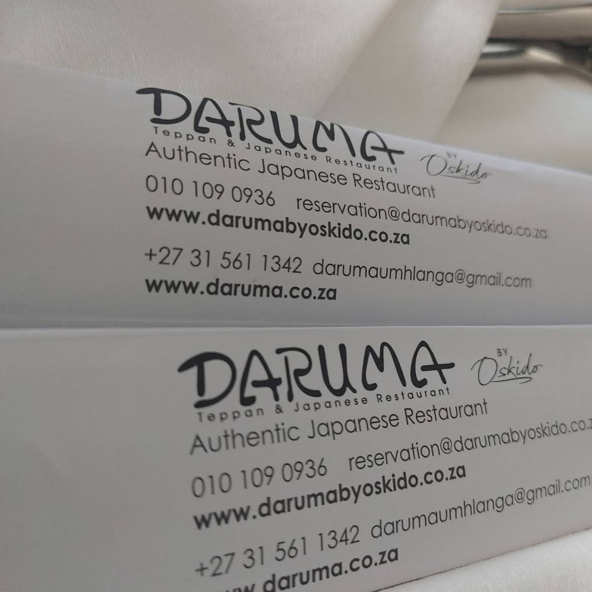 Menu at Daruma By Oskido Waterfall restaurant, Midrand, Shop No.5 ...