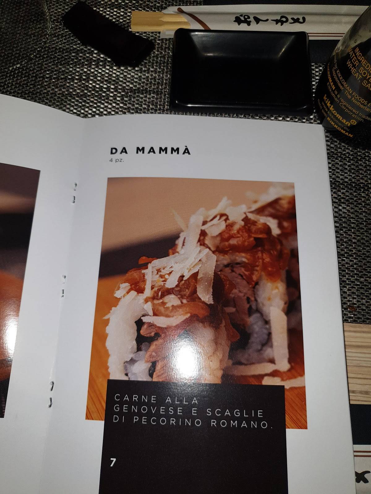 Speisekarte von Ego trattoria giappoitaliana restaurant, Neapel