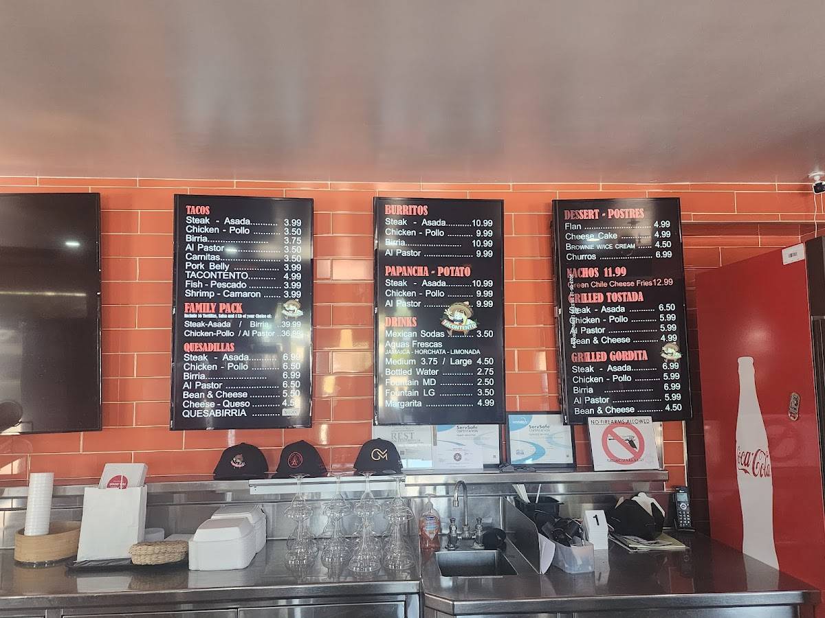 Menu at El Tacontento Mexican Grill restaurant, Chandler
