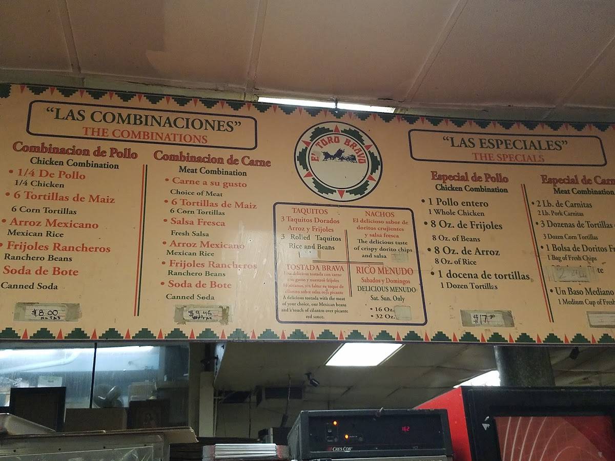 Menu at El Toro Bravo Tortilleria restaurant, Costa Mesa, 745 W 19th St ...