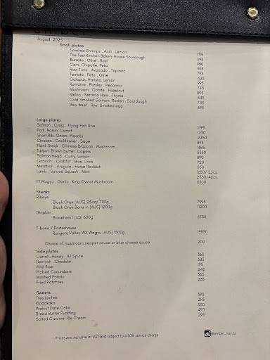 Menu at Ember by Josh Boutwood restaurant, Makati