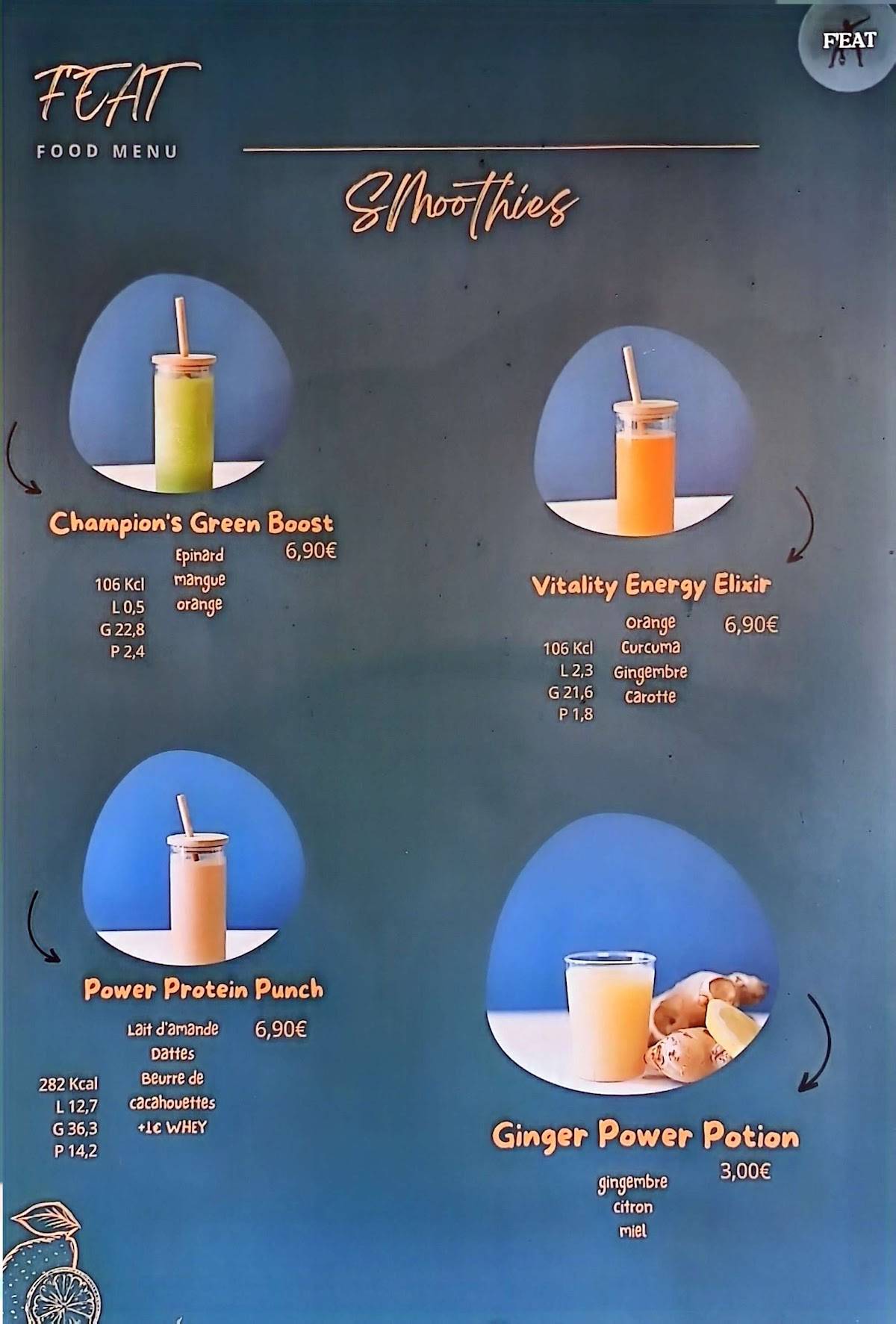 Menu au F'eat restaurant, Pessac