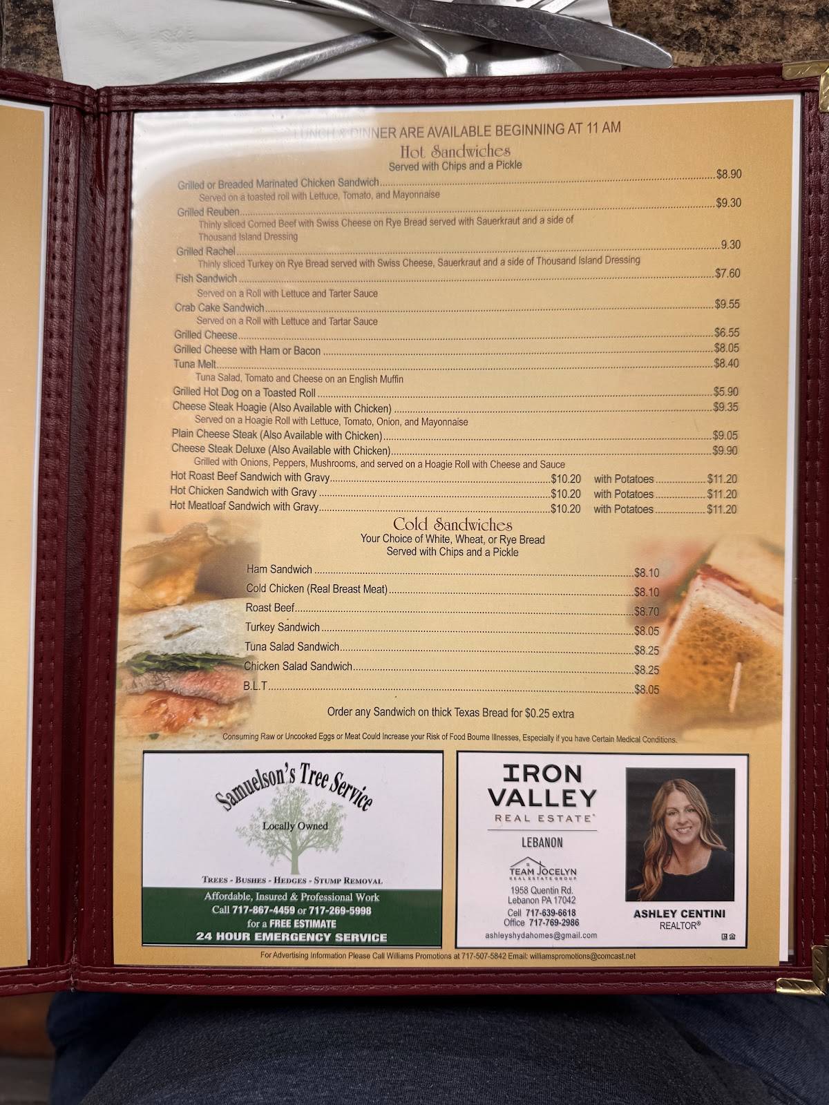 Menu at Filling Station restaurant, Palmyra
