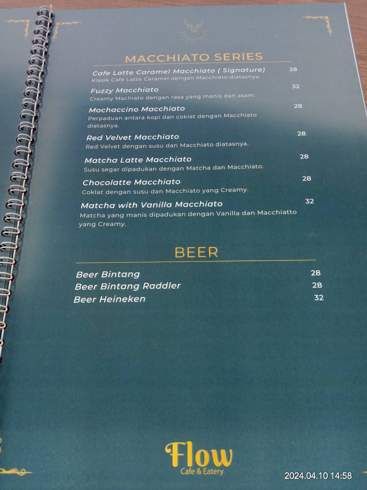 Menu at Flow Skyland Cafe and Eatery Telomoyo, Indonesia