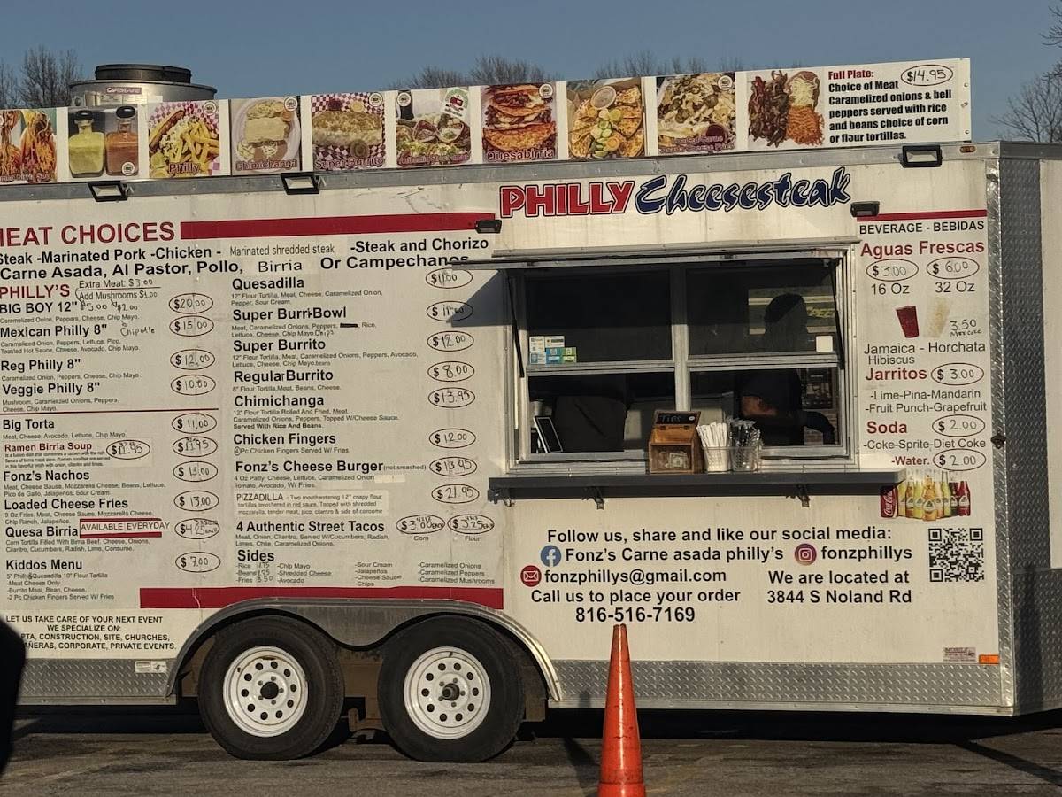 Menu at Fonz's Carne Asada Food Truck restaurant, Independence