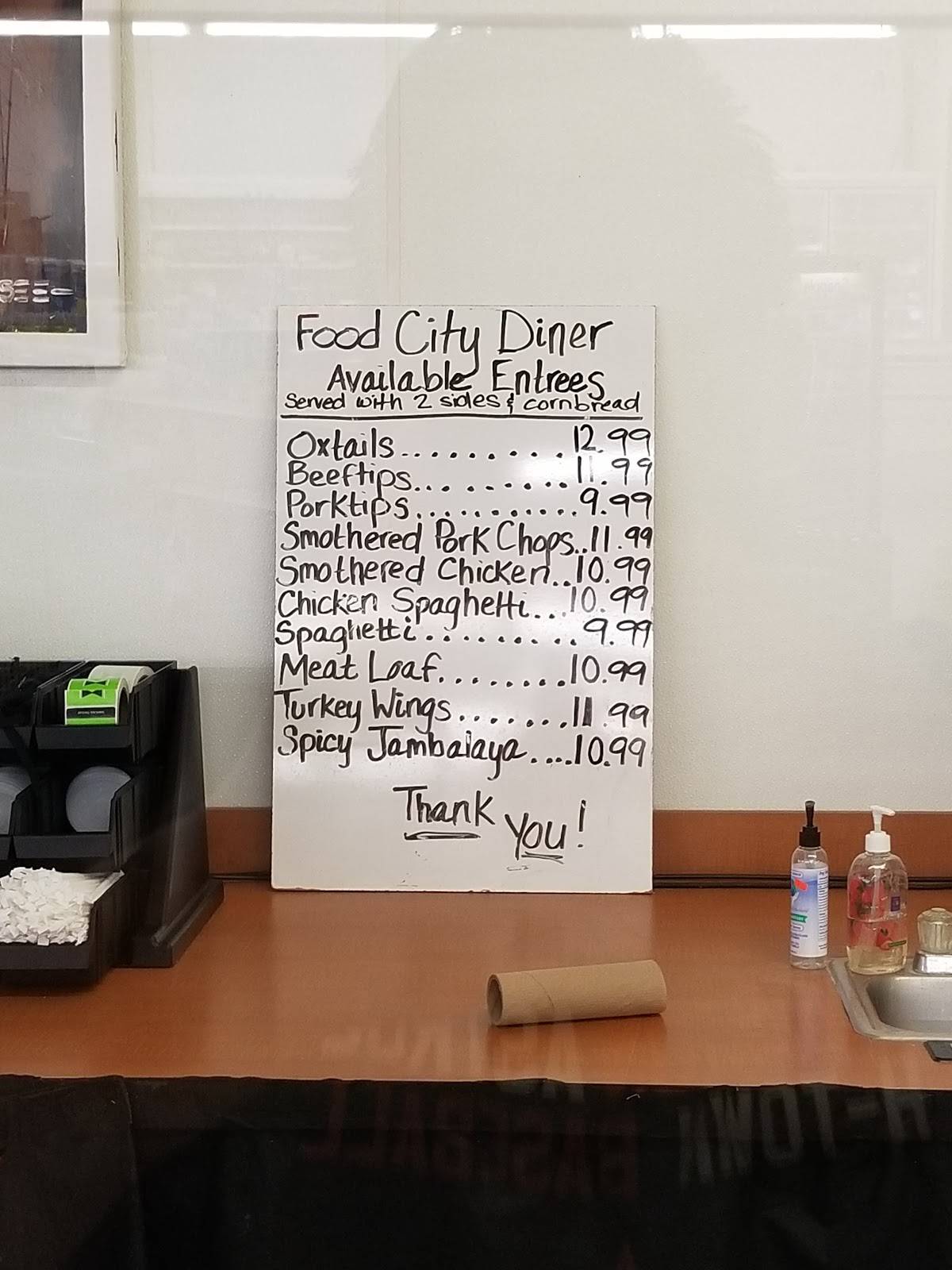 Menu at Food City Diner restaurant, Clute