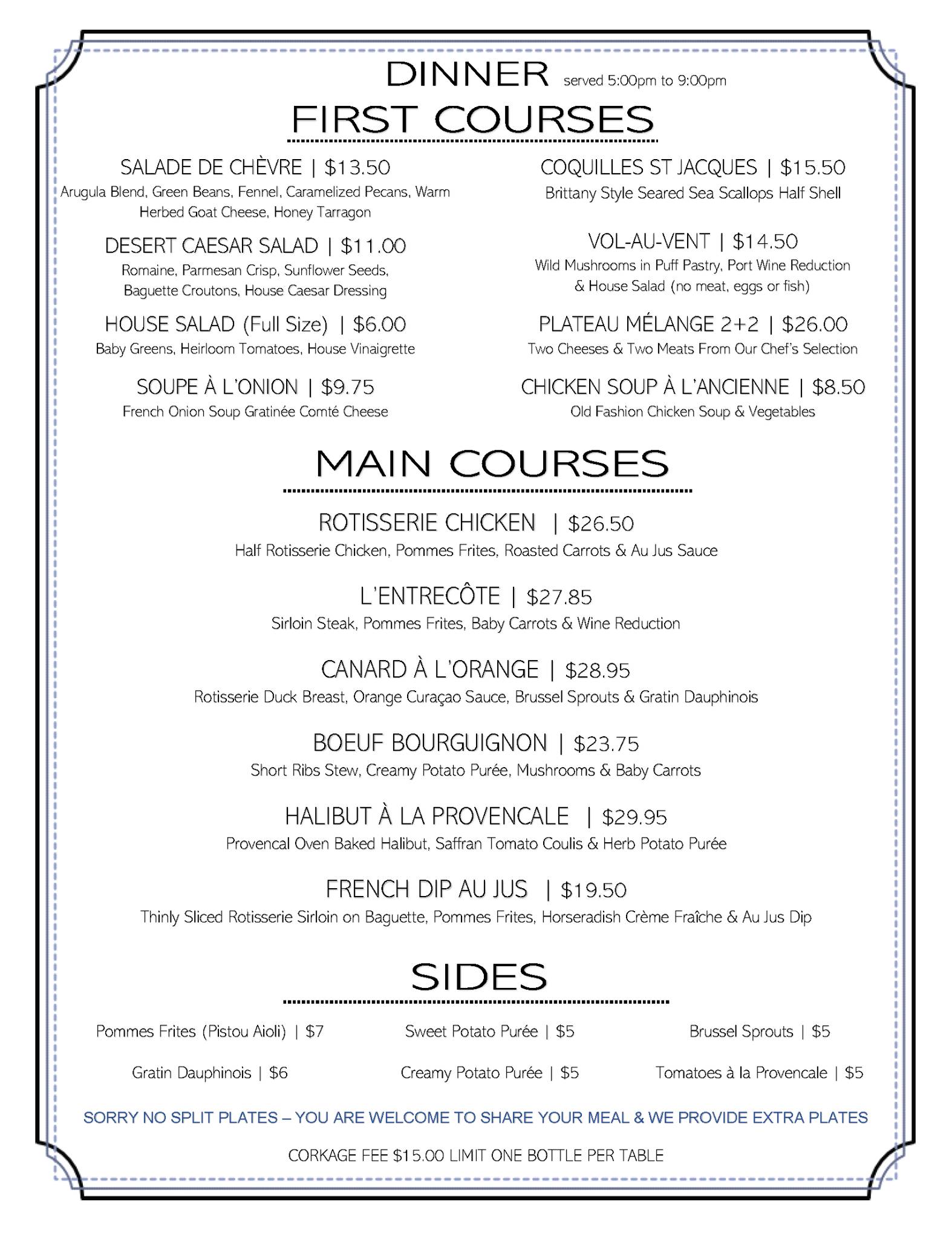 Menu at French Rotisserie Café restaurant, Palm Desert, Town Center Way ...