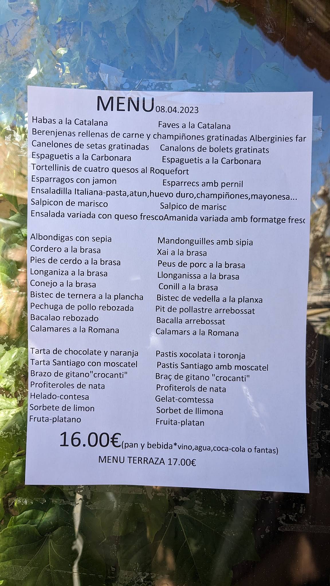 Menu at Restaurant Gala, Figuerola d'Orcau