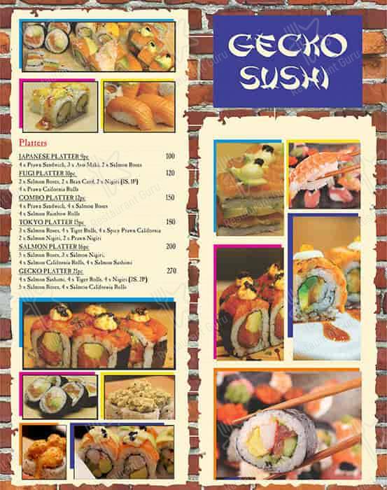 Menu at Gecko Lounge Paarl restaurant, Paarl, 25 Lady Grey St