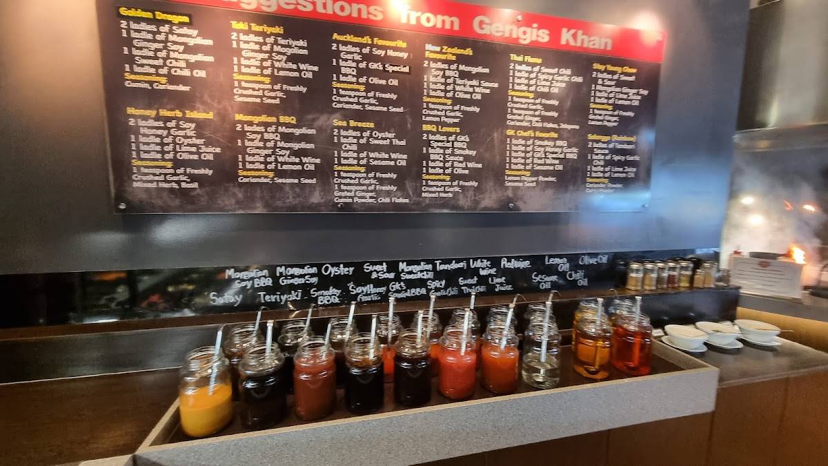 Menu at GENGHIS KHAN restaurant, Auckland, 317 Ti Rakau Dr