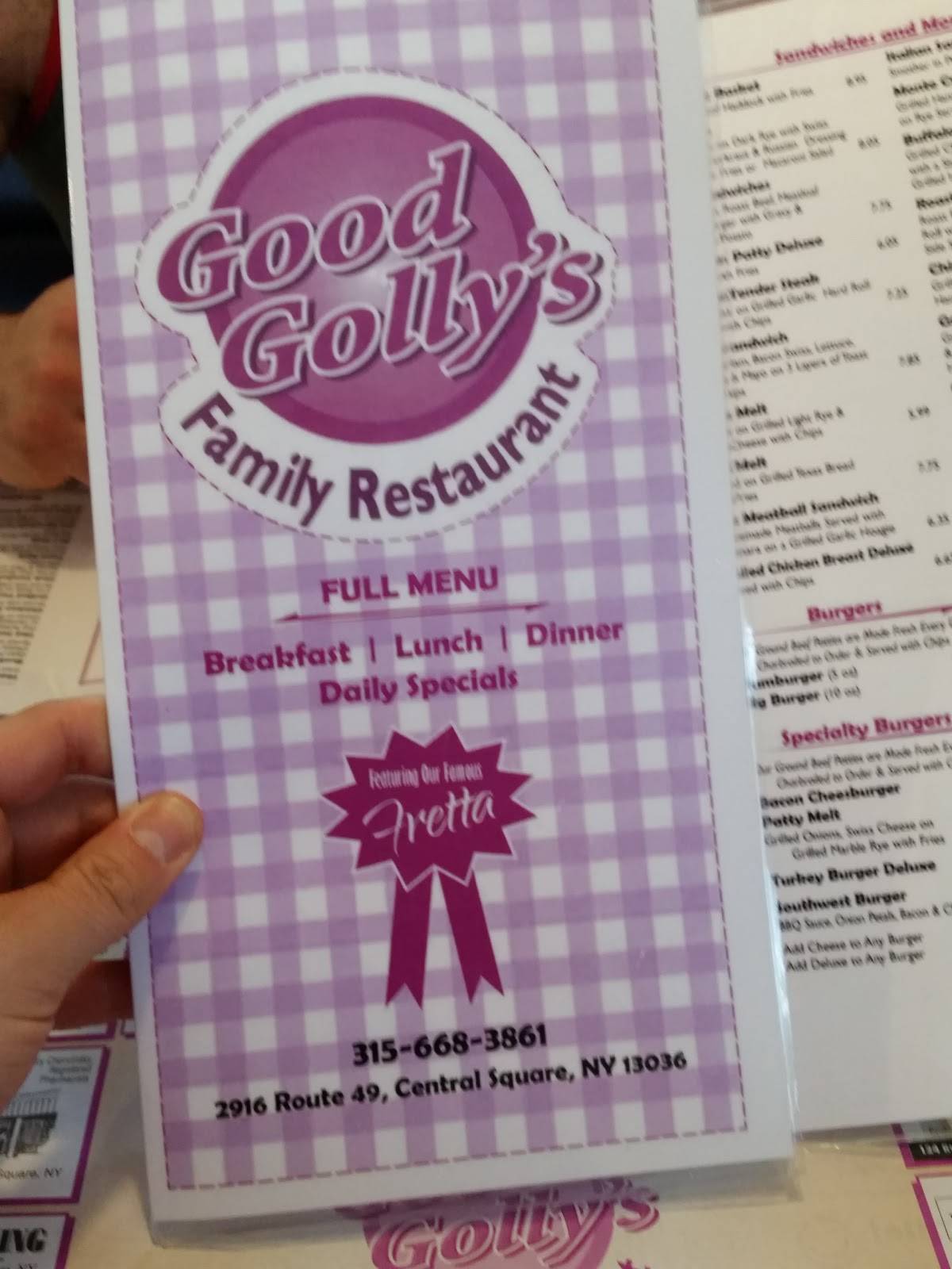 Menu at Good Golly's restaurant, Central Square, NY-49