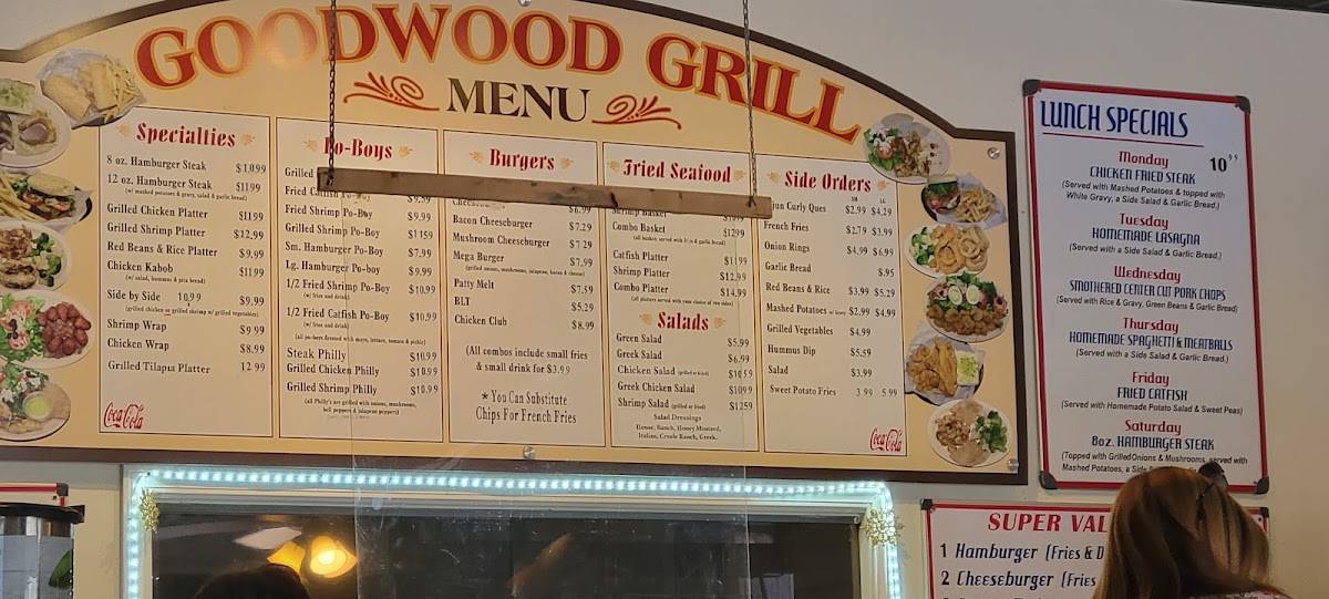 Menu at Goodwood Grill restaurant, Baton Rouge