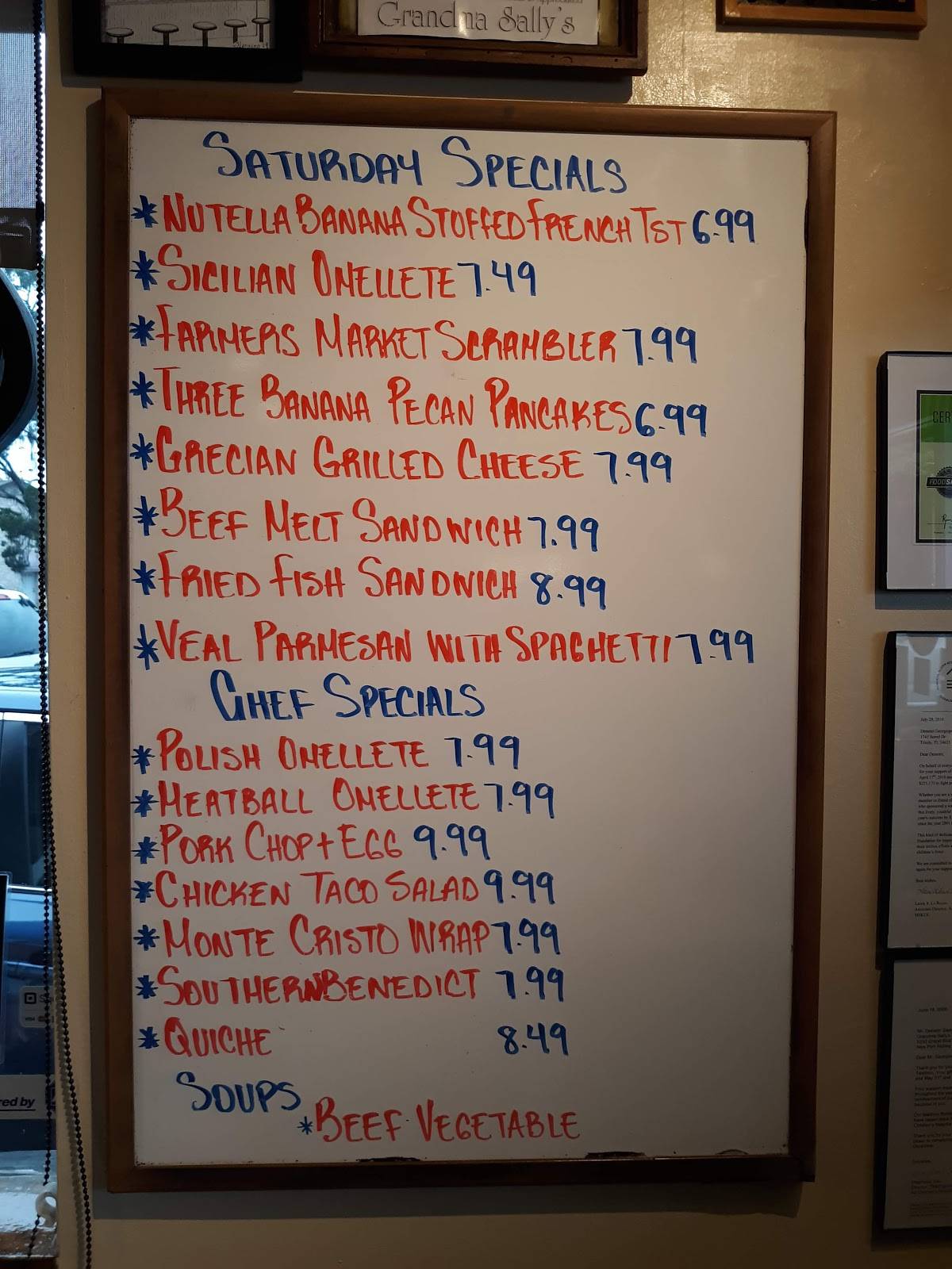 Menu at Grandma Sally's Restaurant, New Port Richey