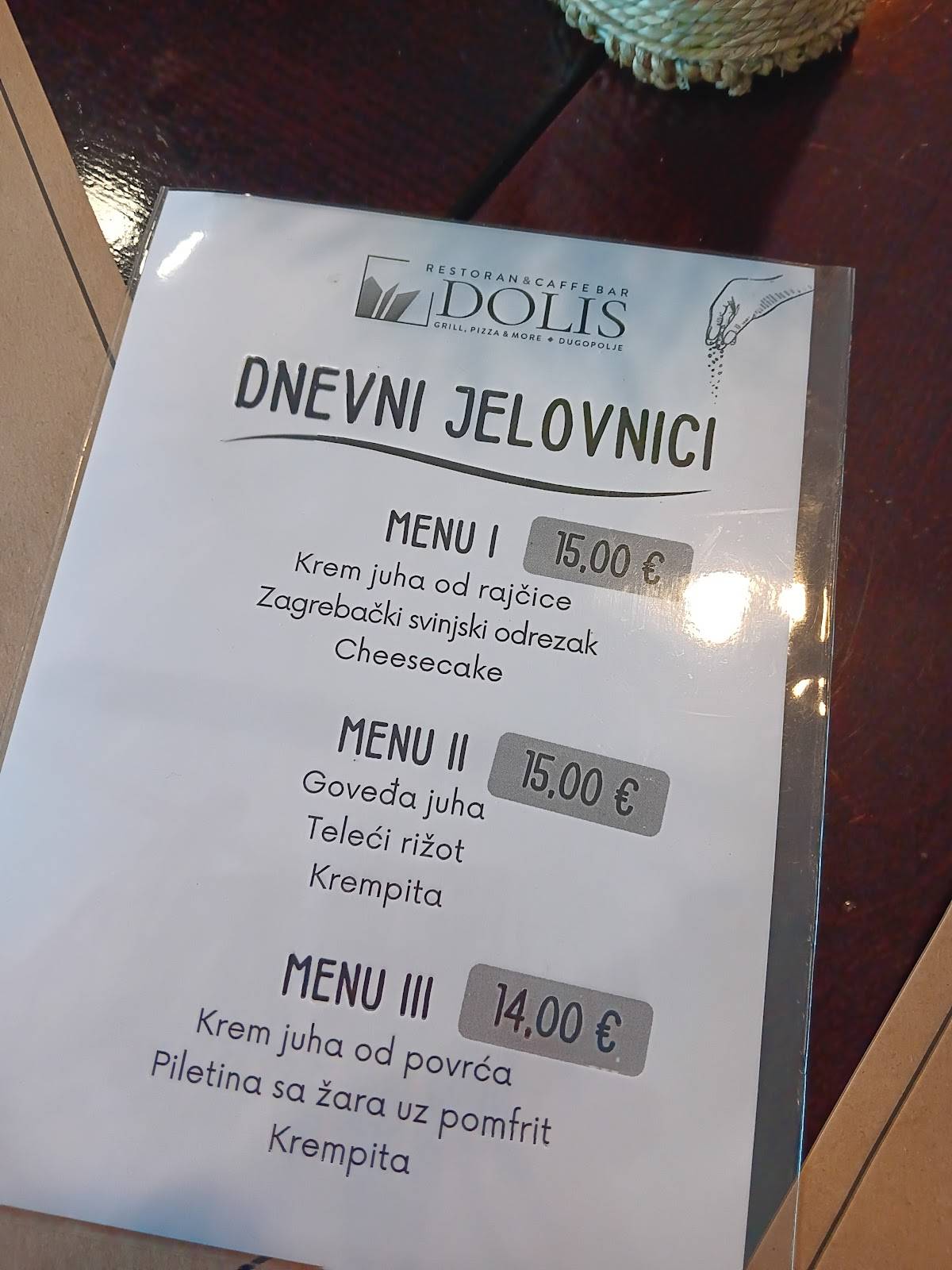 Menu at Restaurant Grill Dolis, Dugopolje