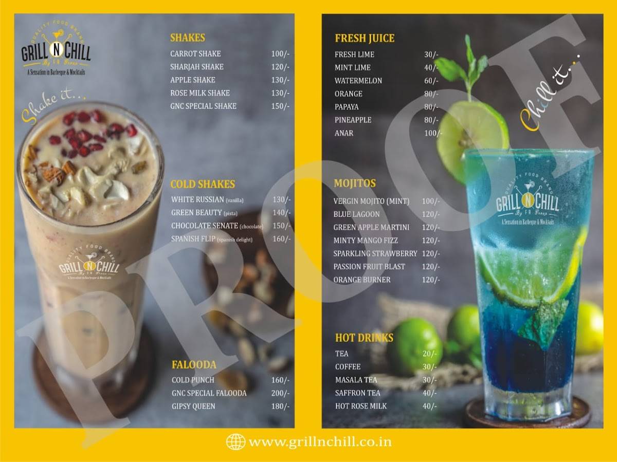 Menu at Grill N Chill, Kannur