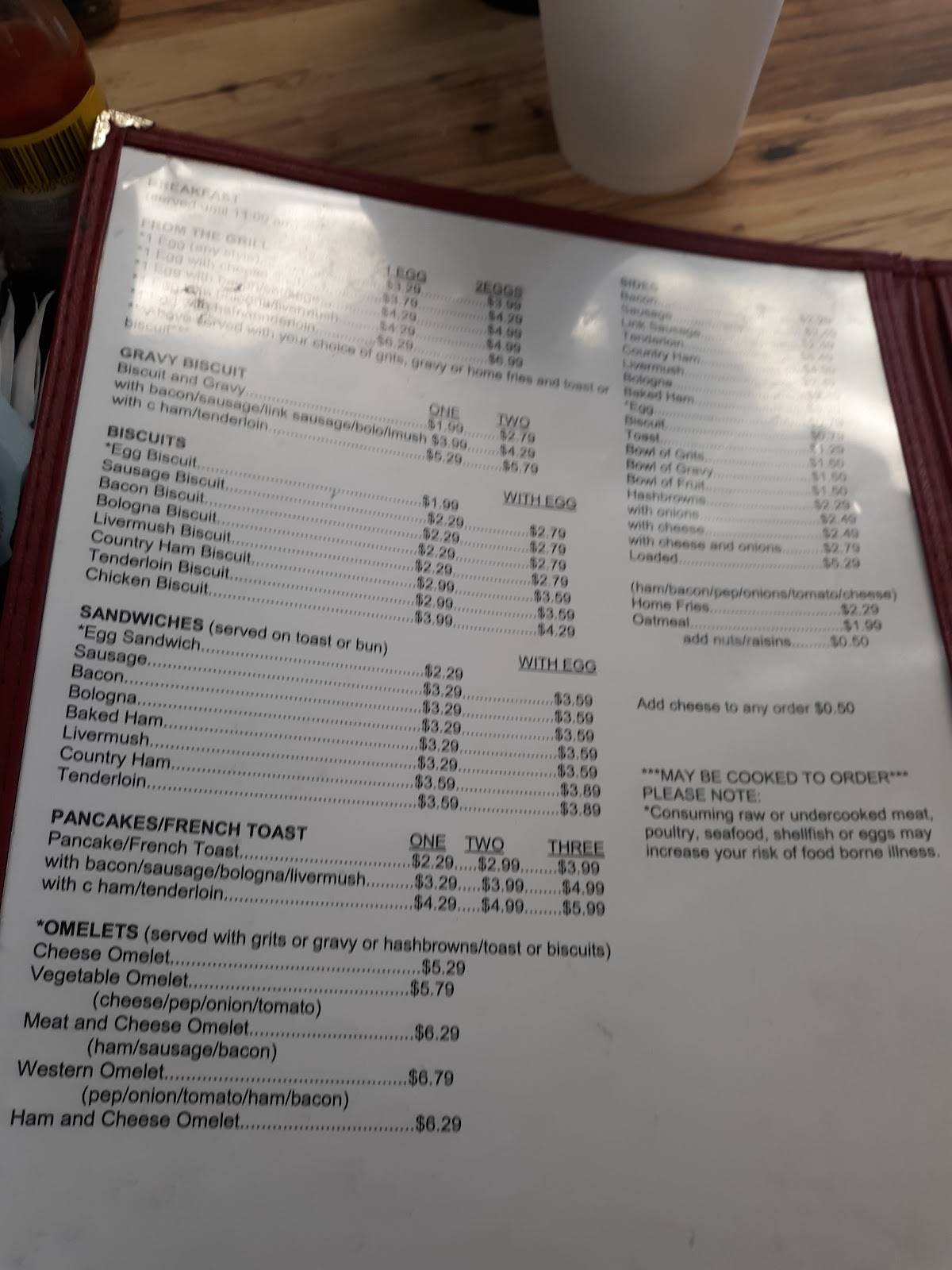 Menu at Gunter's Family Kitchen & Catering restaurant, Harmony