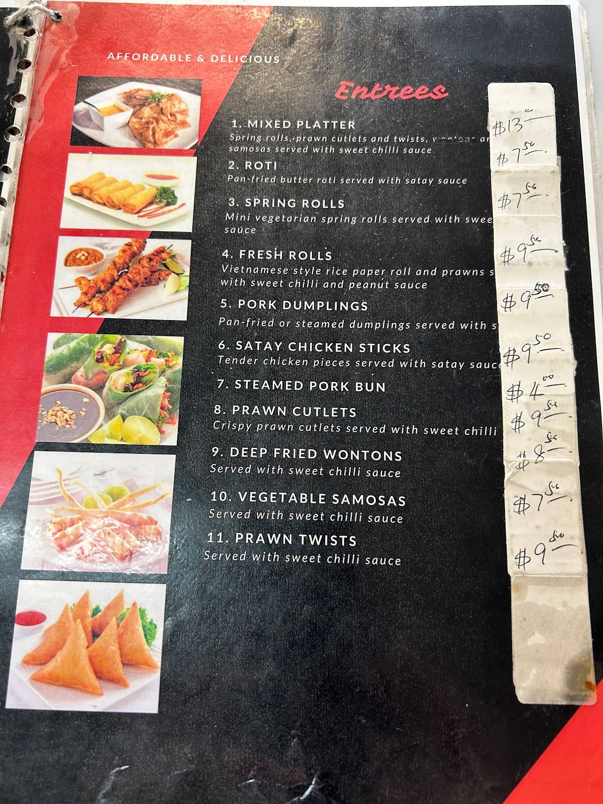 Menu at HK Express restaurant, Palmerston North