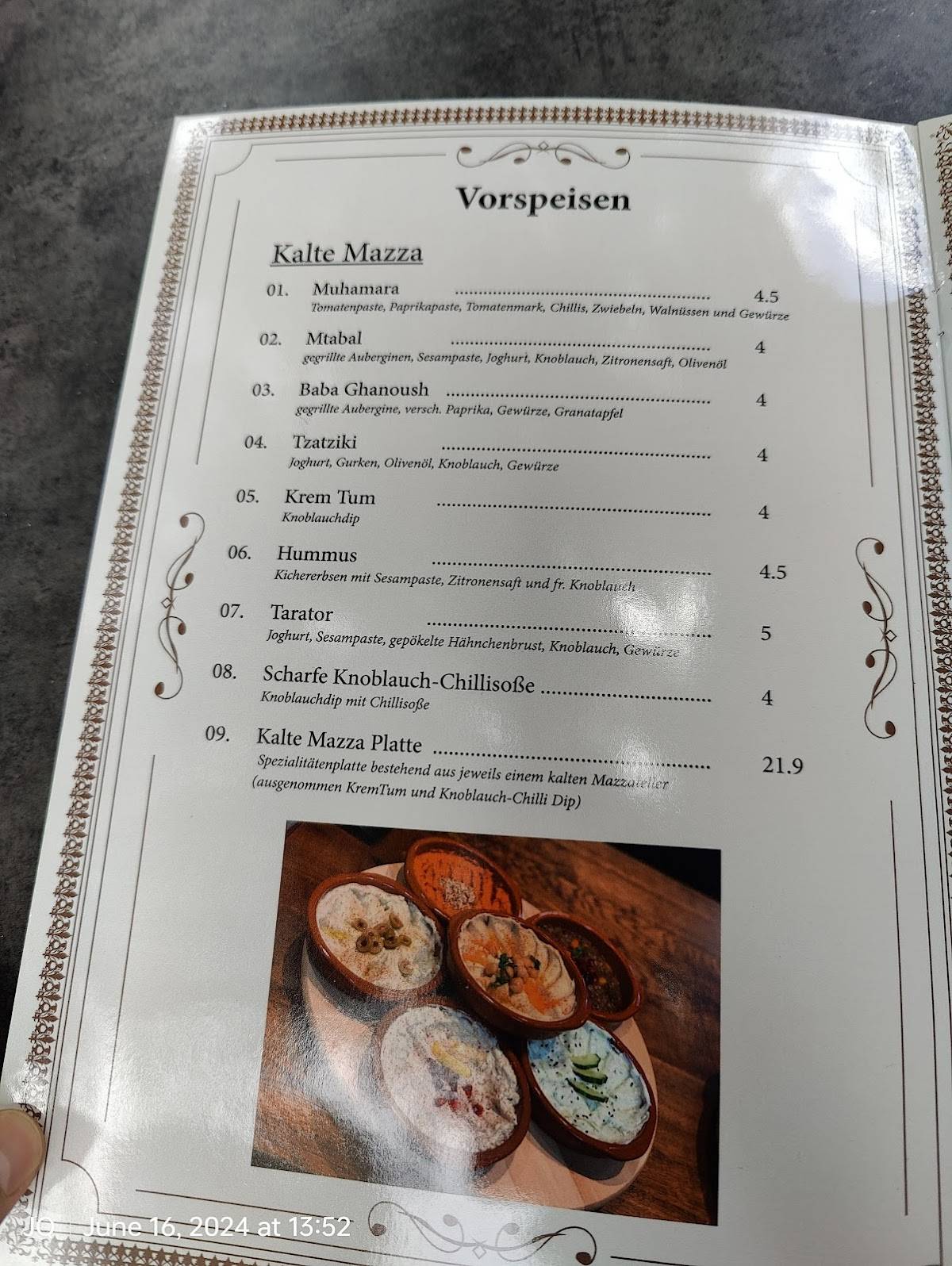 Speisekarte von Hayati Restaurant - Gießen, Gießen