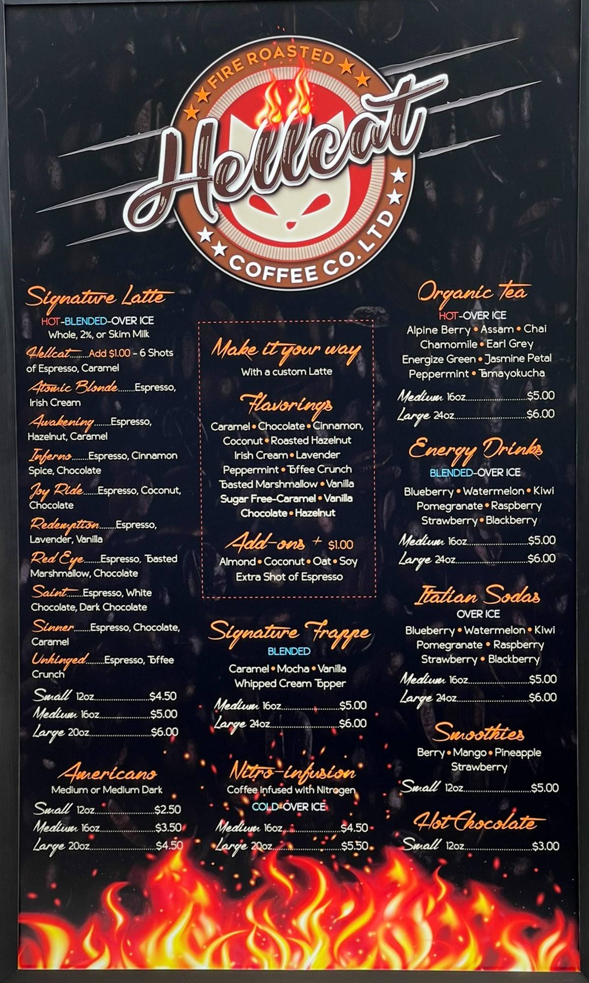 Menu at Hellcat Coffee Co Ltd, Seguin